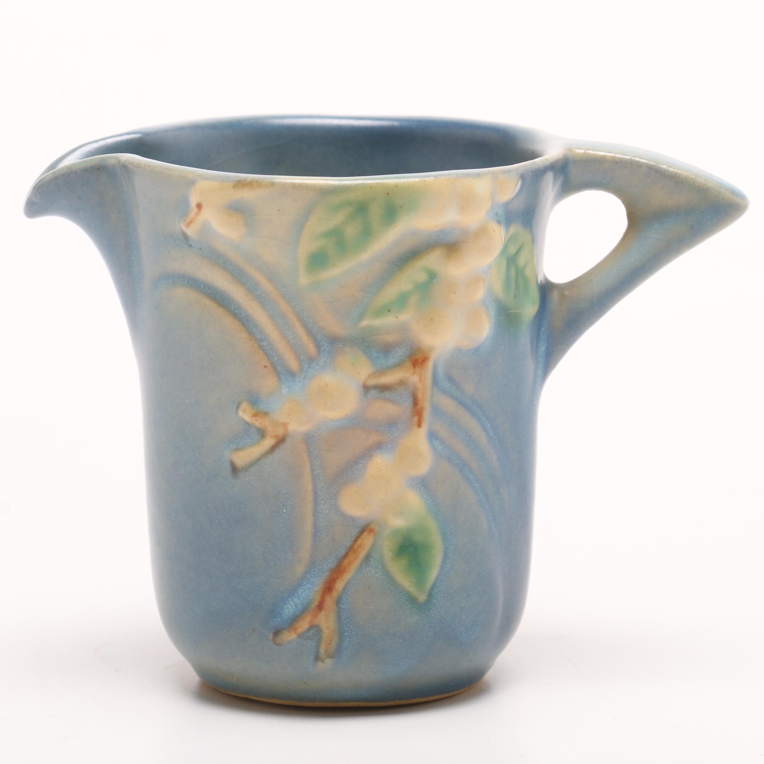 Roseville Pottery "Snowberry" Tea Set in Blue Glaze | EBTH