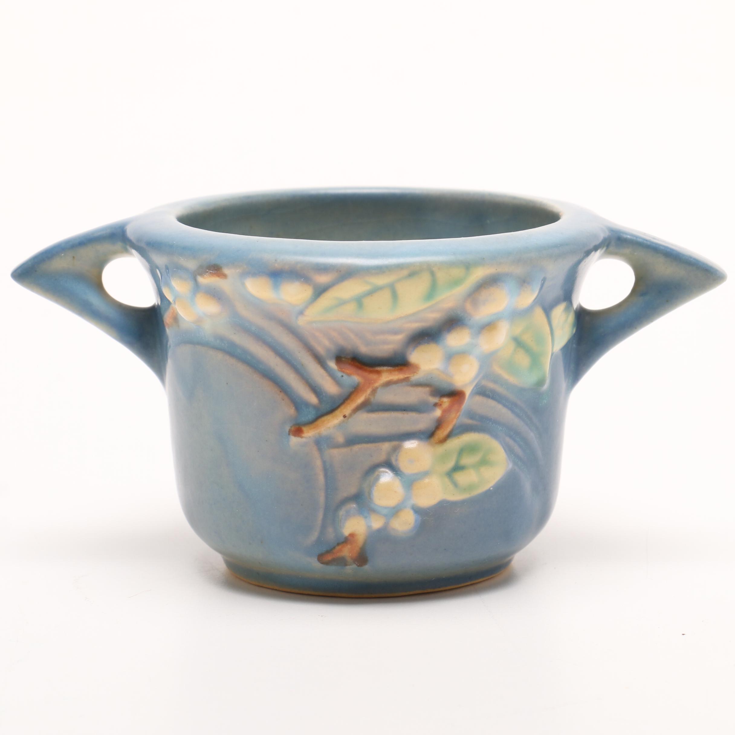 Roseville Pottery "Snowberry" Tea Set in Blue Glaze | EBTH