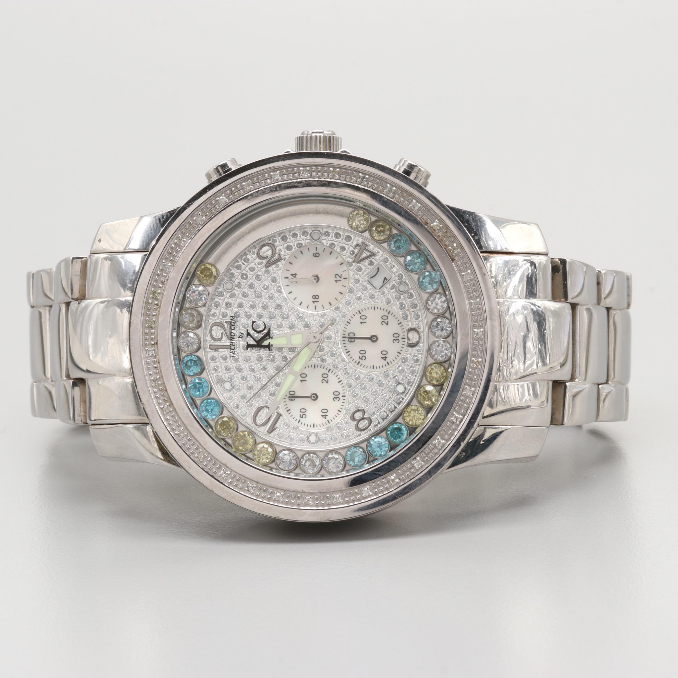 Techno Com by KC Quartz Chronograph Wristwatch With Diamond Dial and ...