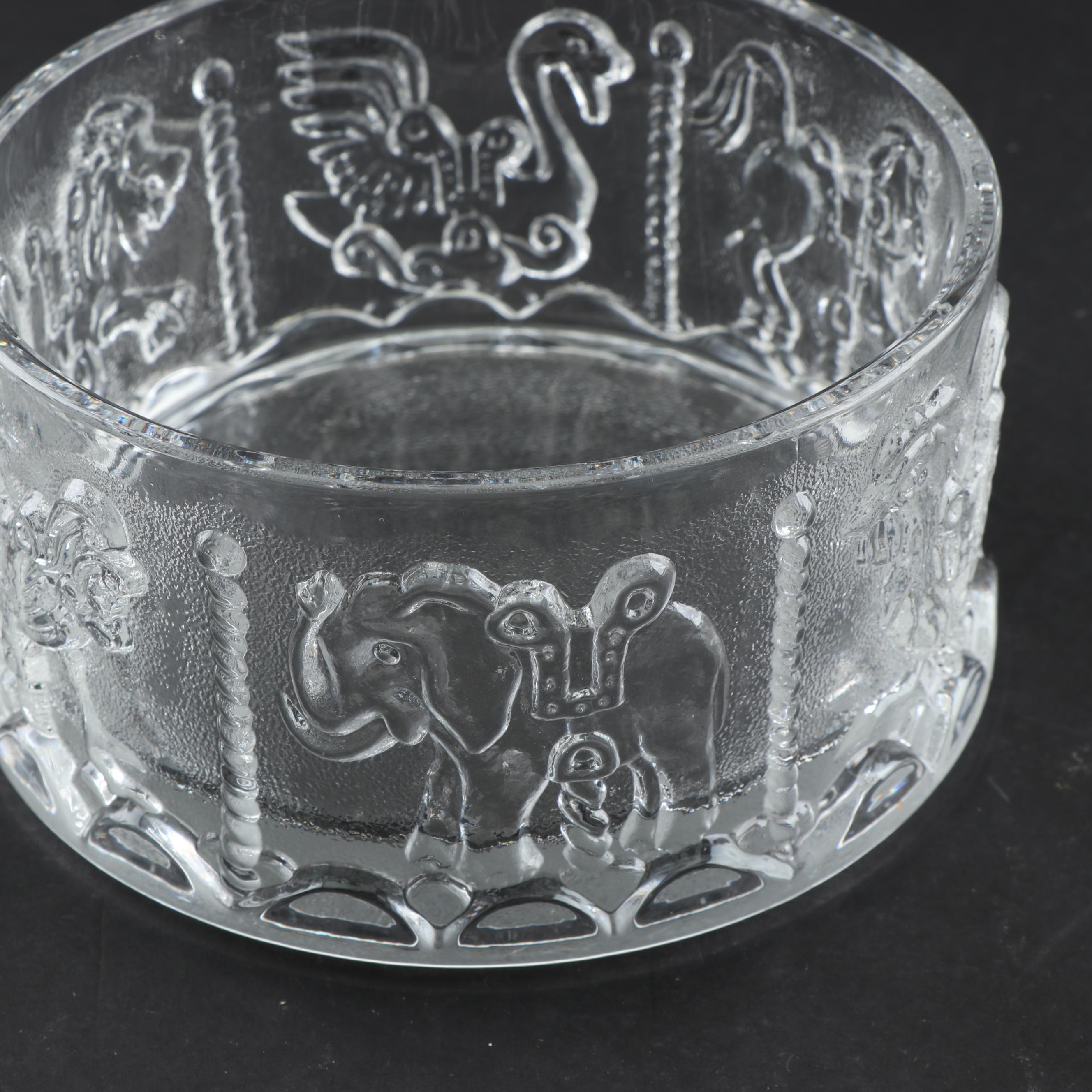 Pressed Glass Carousel Candy Dish with Tent Lid | EBTH