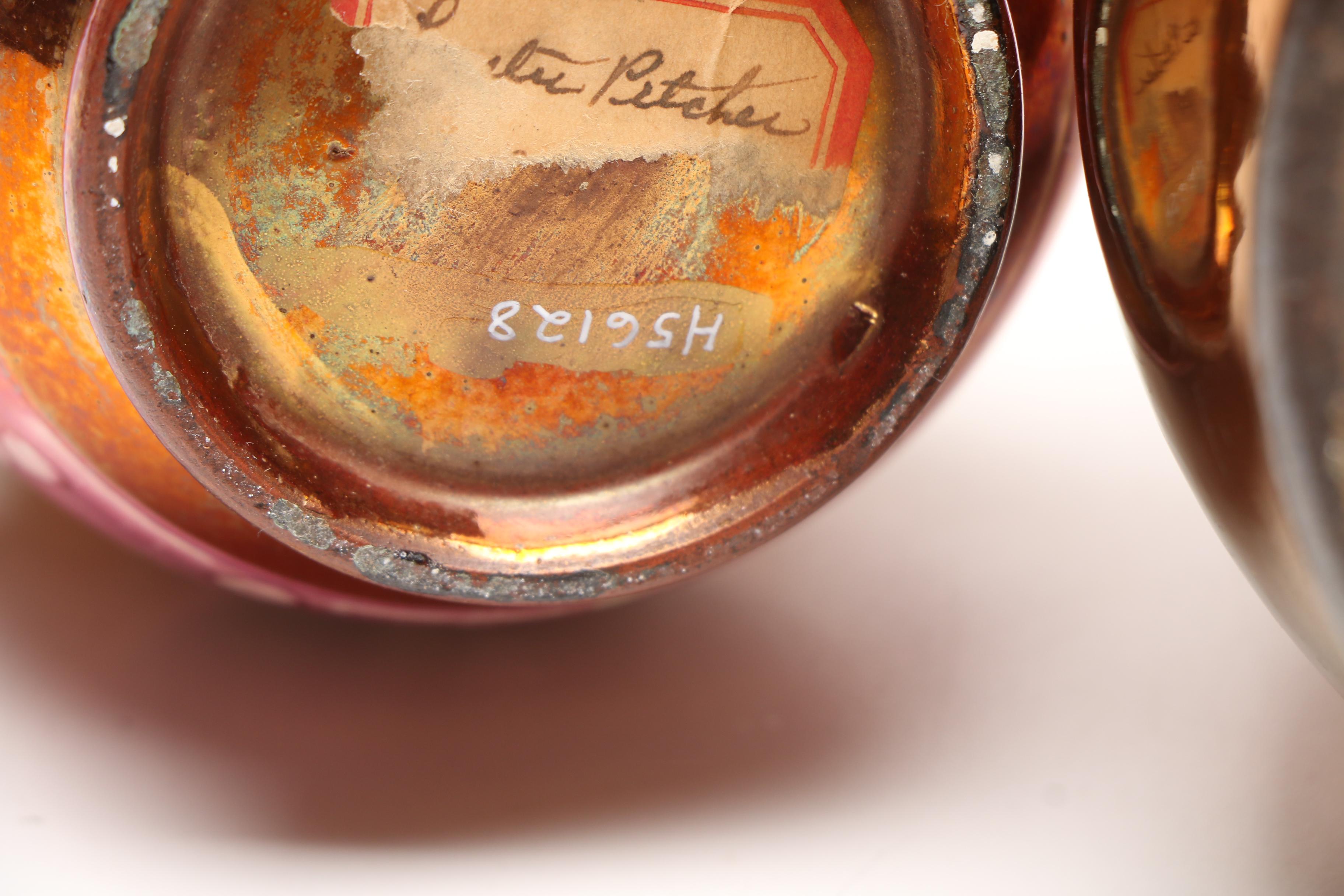 English Porcelain Lusterware Including Plates, Salt and Pepper Shakers ...
