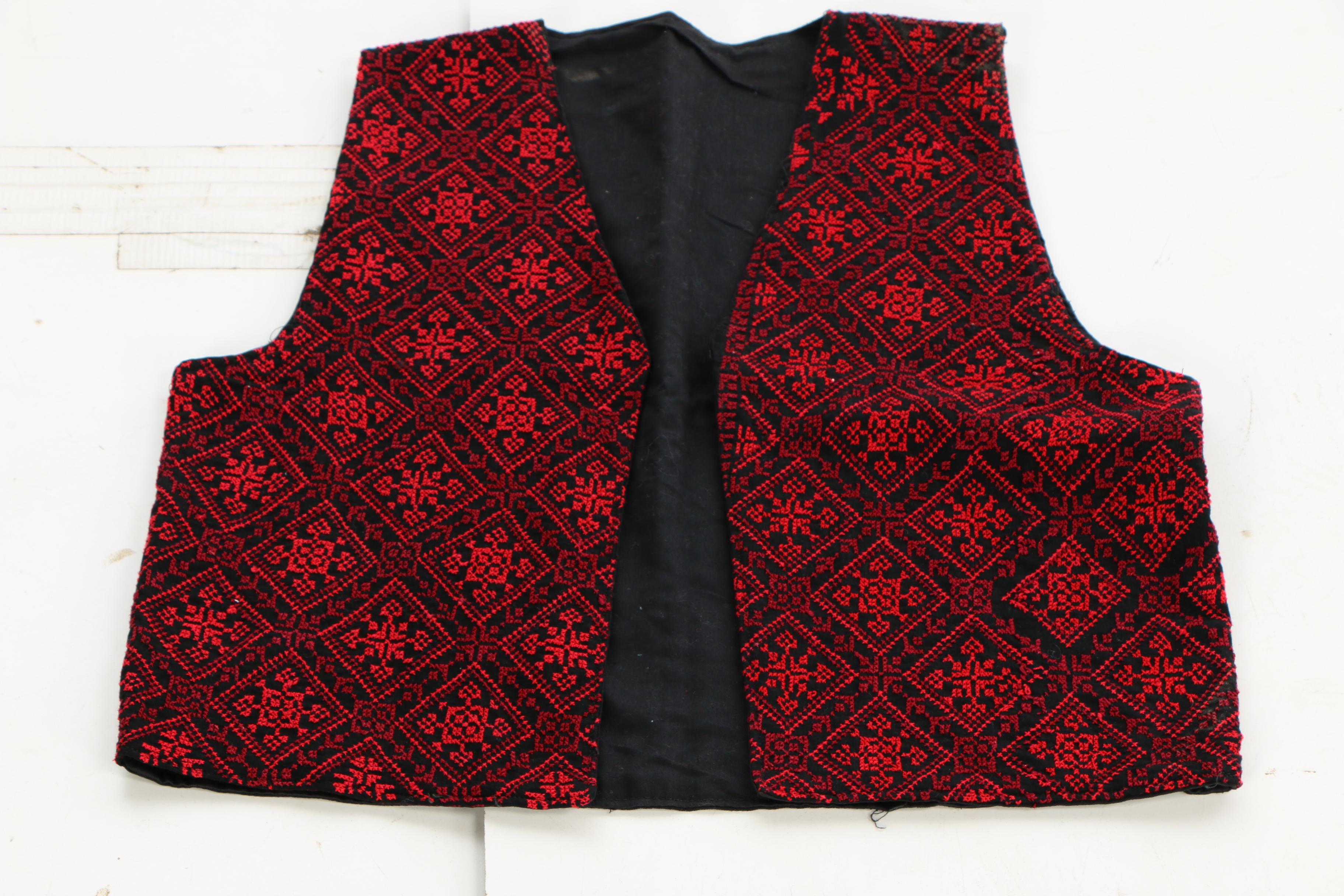 Palestinian Embroidered Vest and Textiles Including Middle Eastern ...