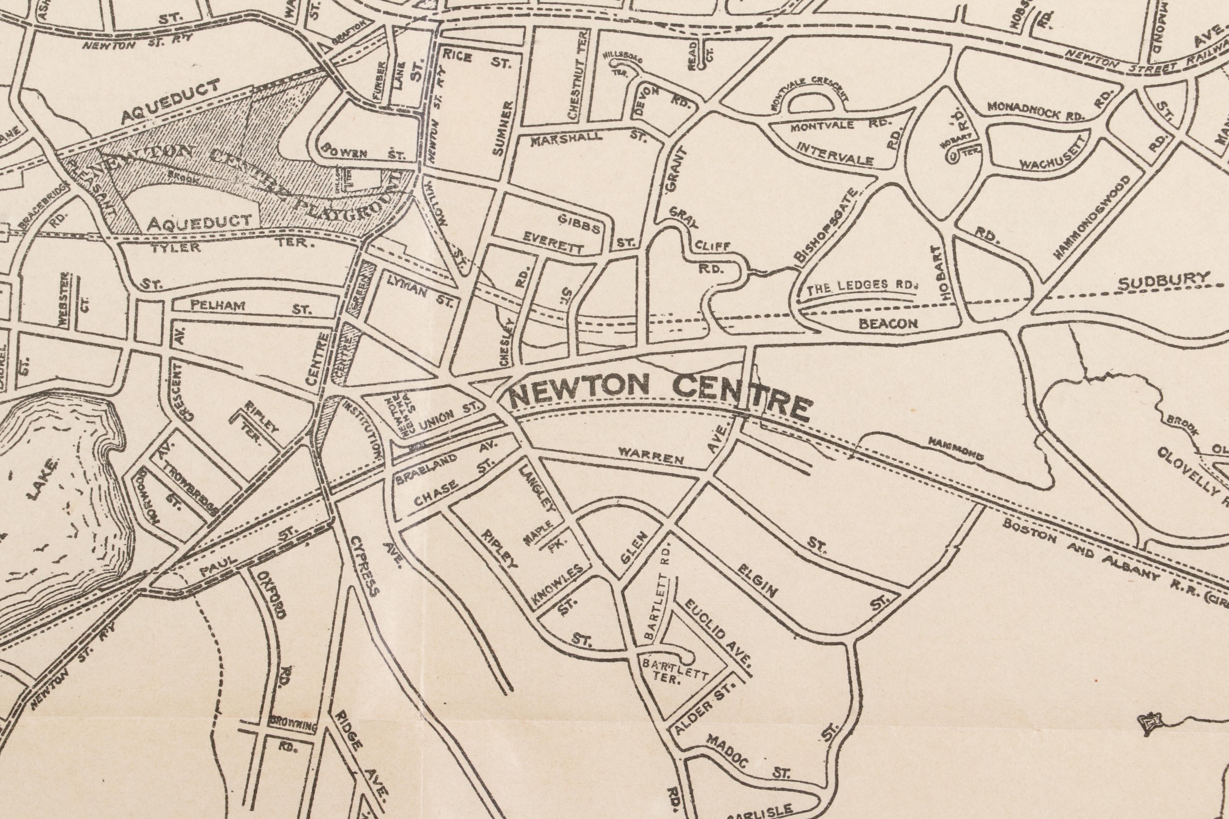 1909 City Map of Newton, MA | EBTH