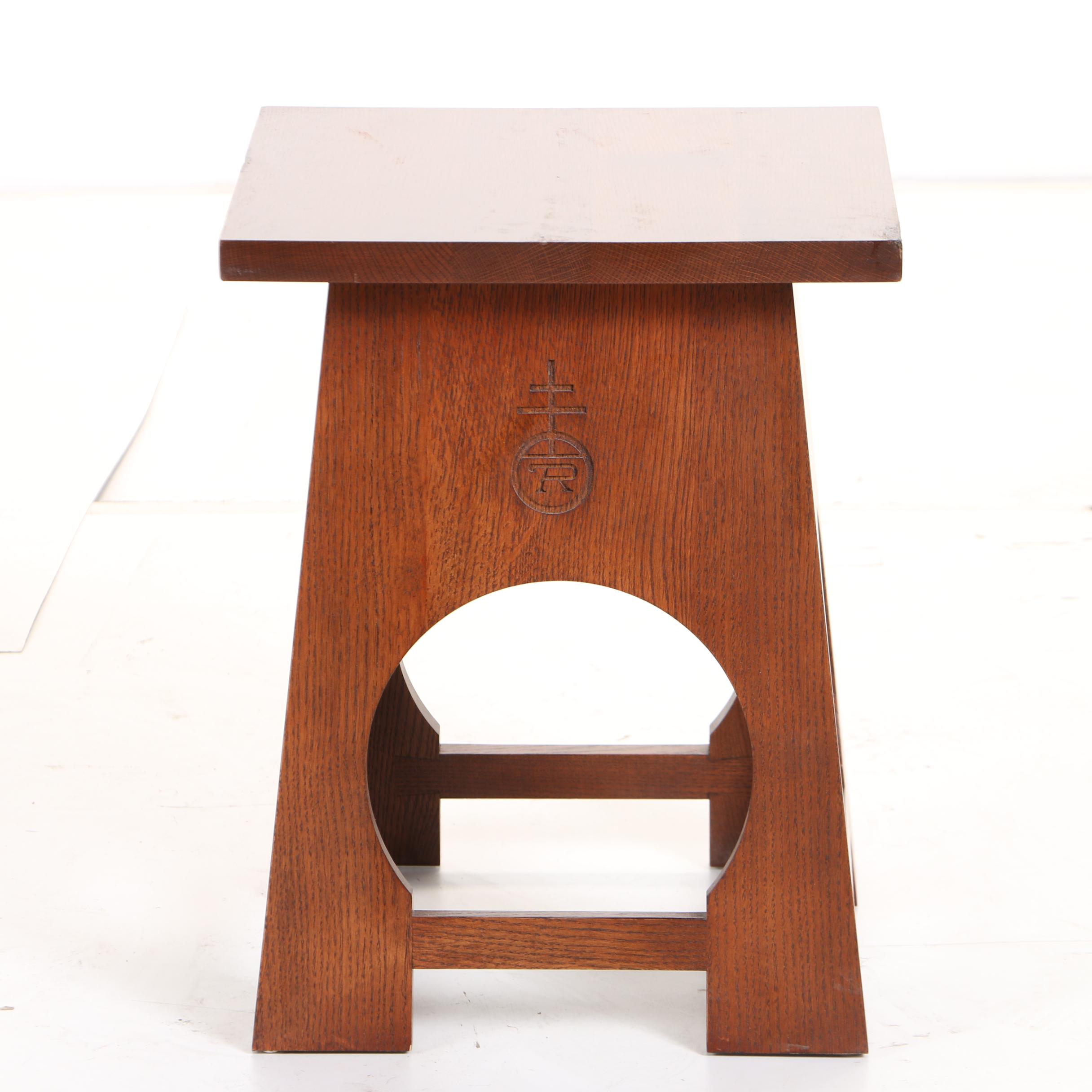 Contemporary Stickley Roycroft Oak Tabouret Table | EBTH