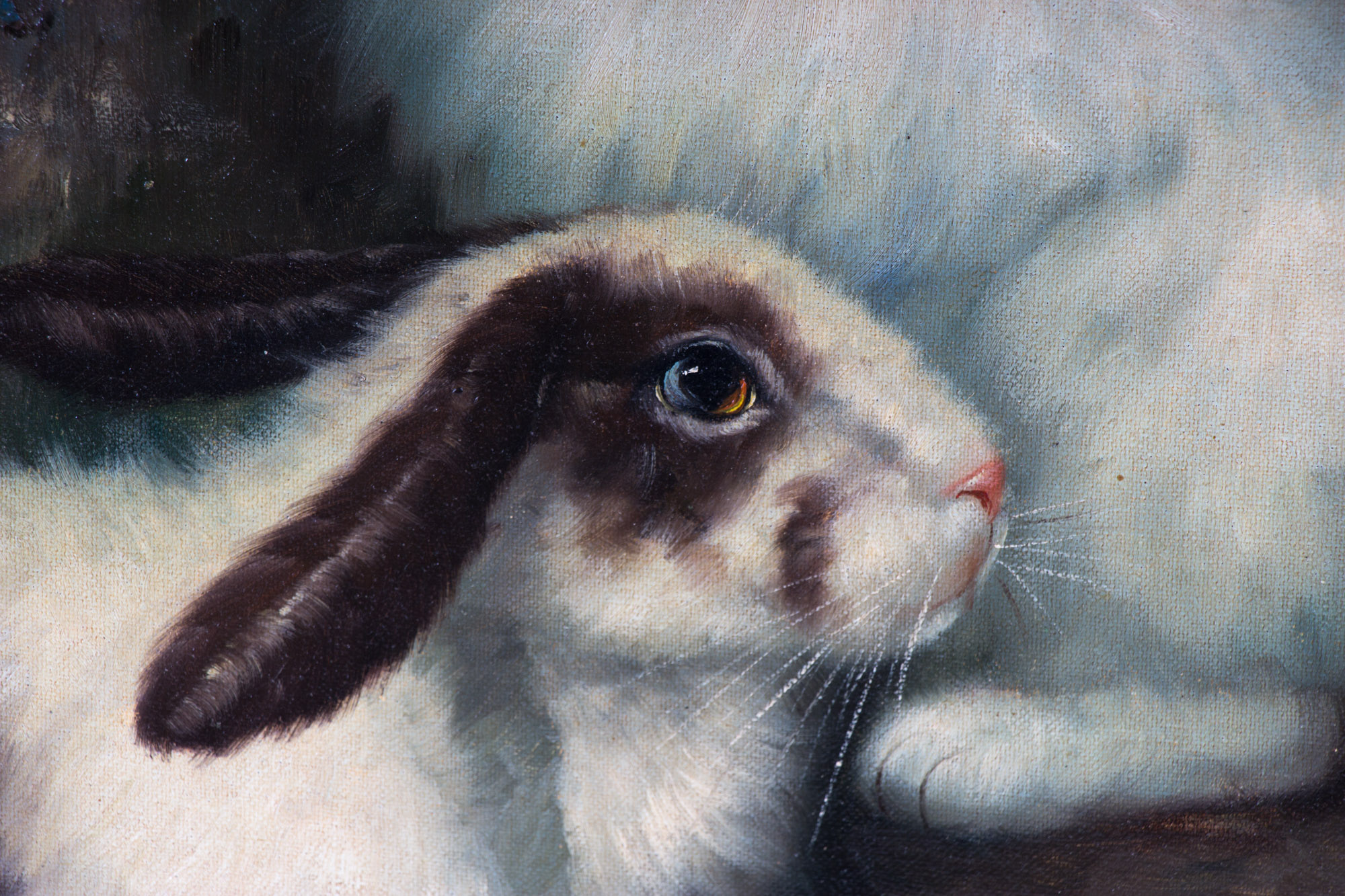 20th Century Oil Painting of Rabbits | EBTH