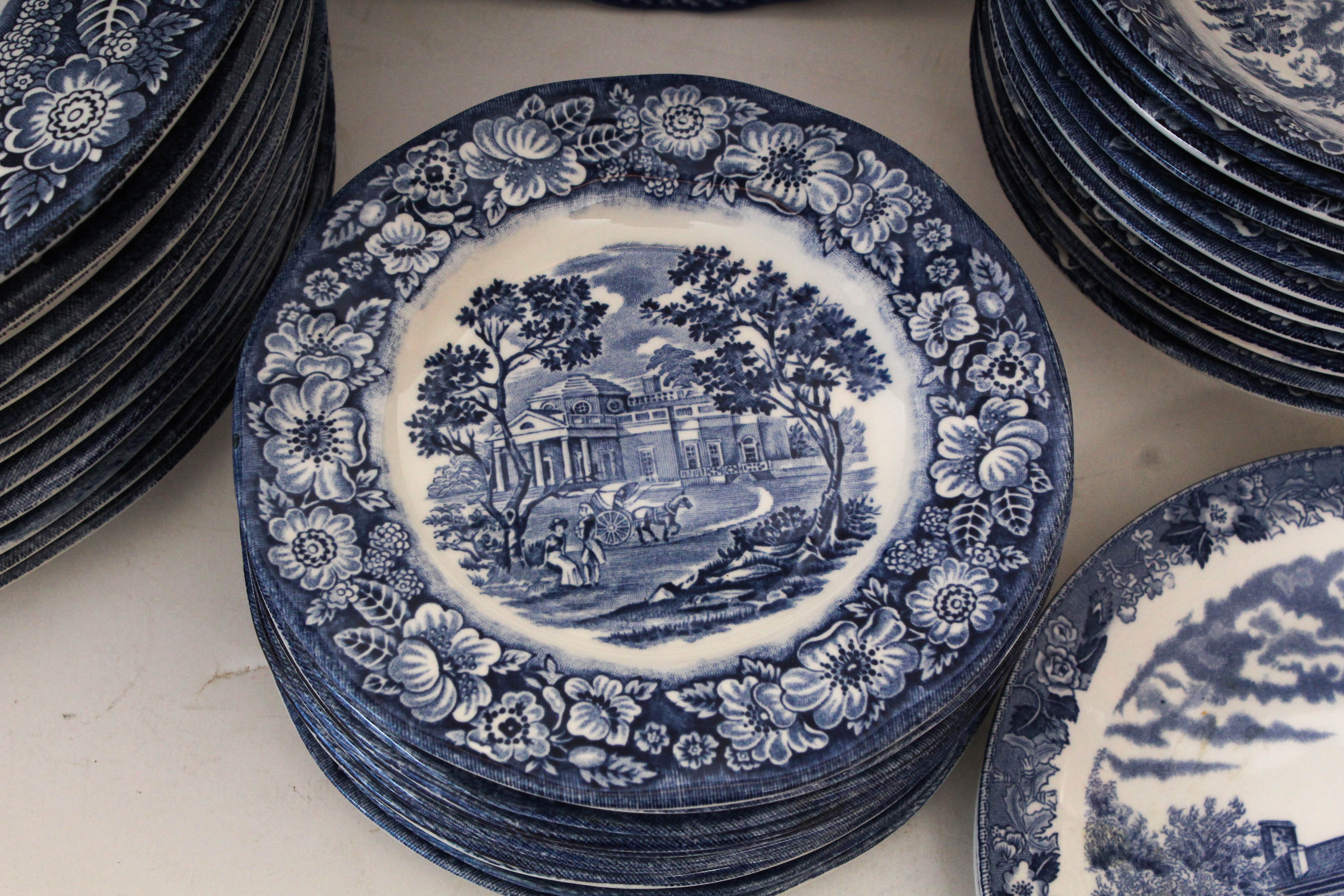 Staffordshire Ironstone "Liberty Blue" Historic Colonial Scene ...