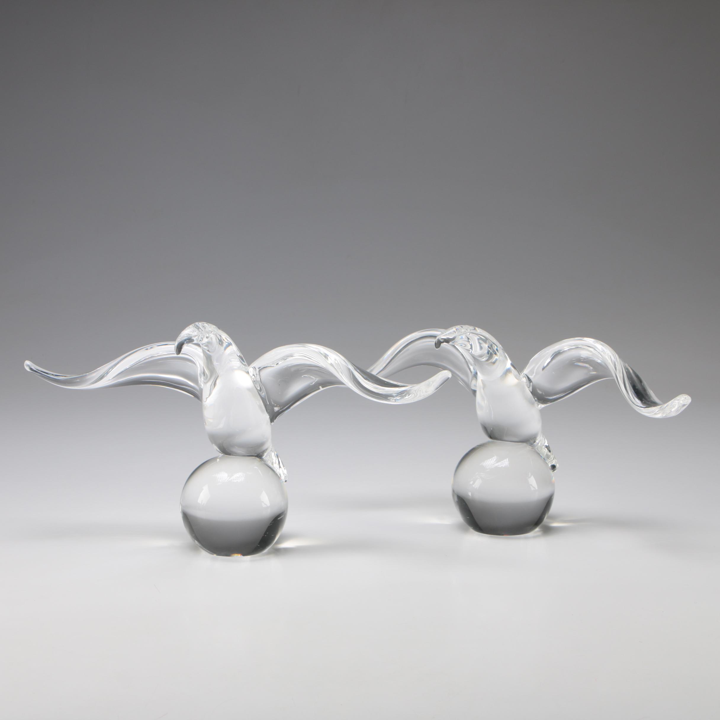 Steuben Art Glass Eagle Figurines Designed by James Huston, 1964 | EBTH
