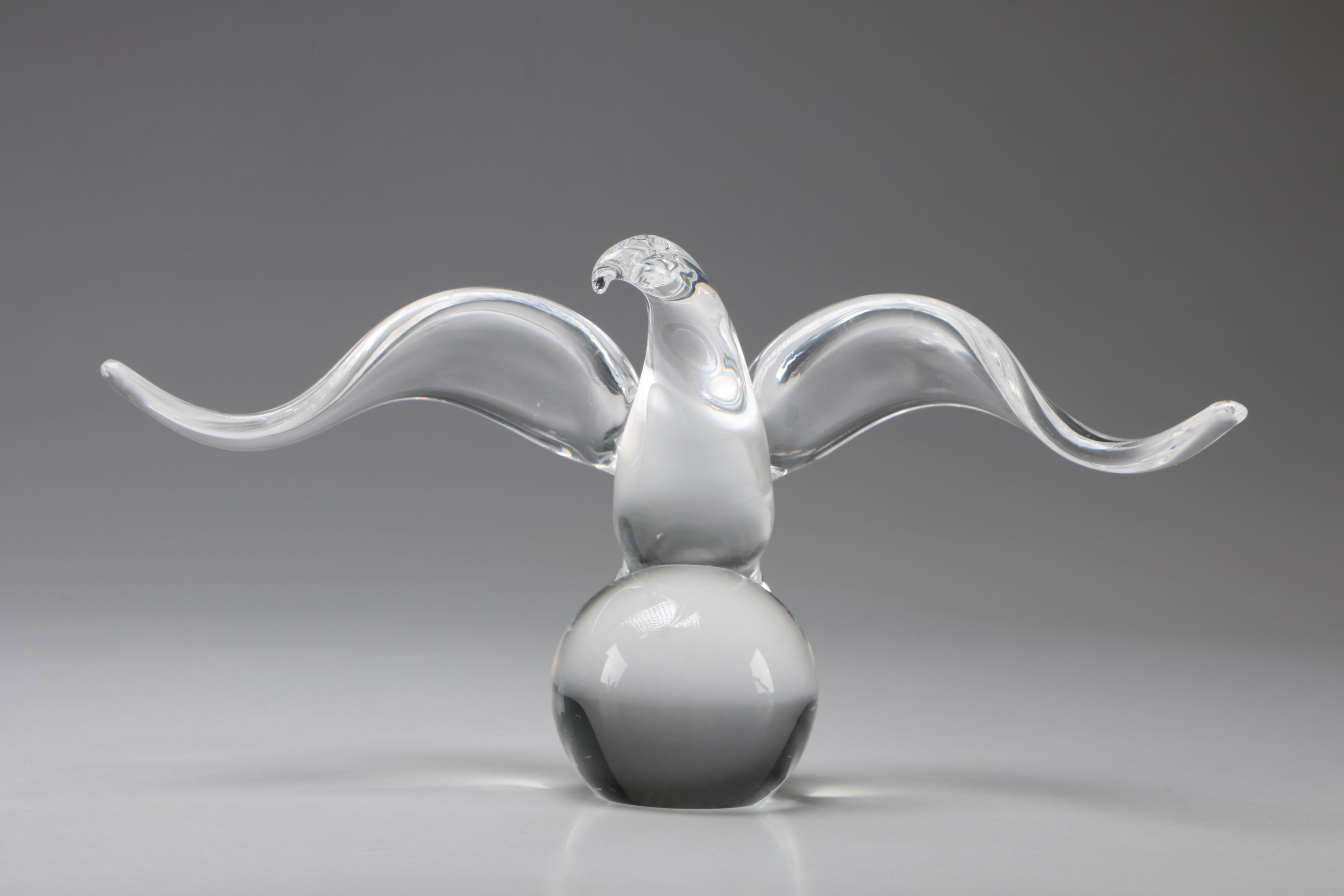 Steuben Art Glass Eagle Figurines Designed by James Huston, 1964 | EBTH