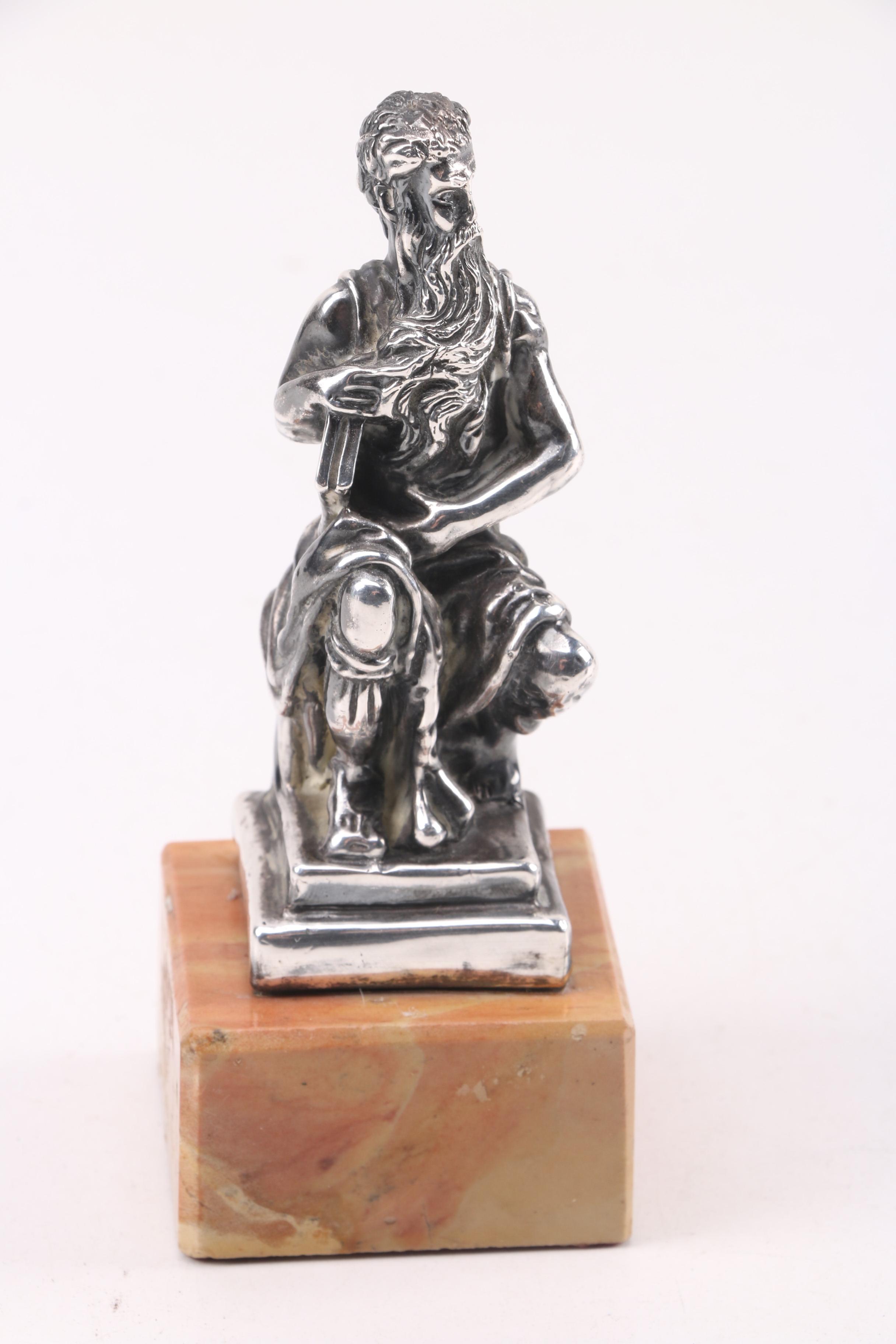 Ronson "Crown" Silver Plate Table Lighter with Sterling Silver "Moses ...