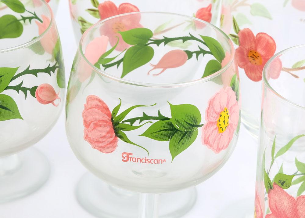 Franciscan "Desert Rose" Glass Stemware and Tumblers | EBTH