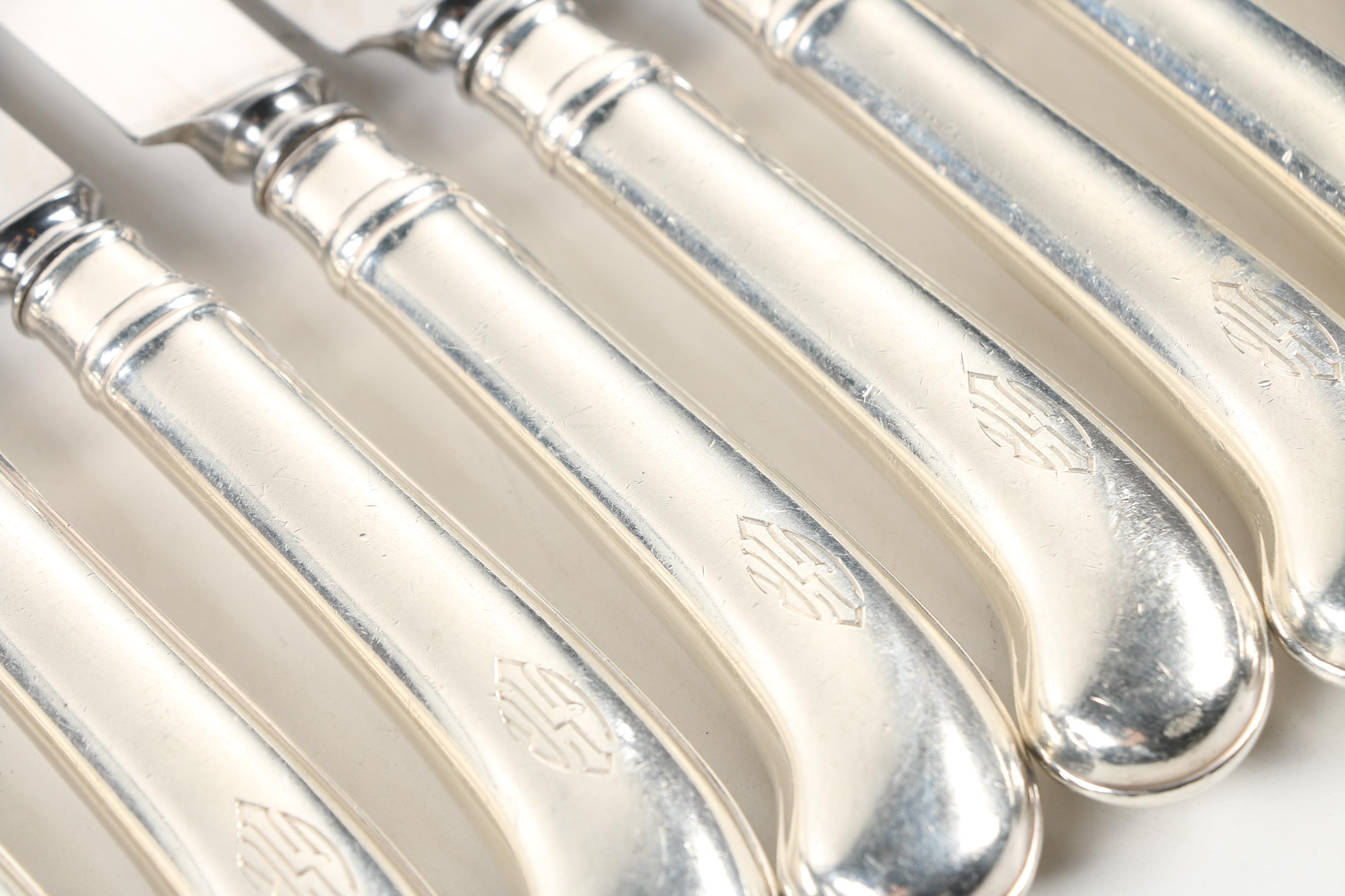 American Sterling Handle Pistol Grip Dinner Knives | EBTH
