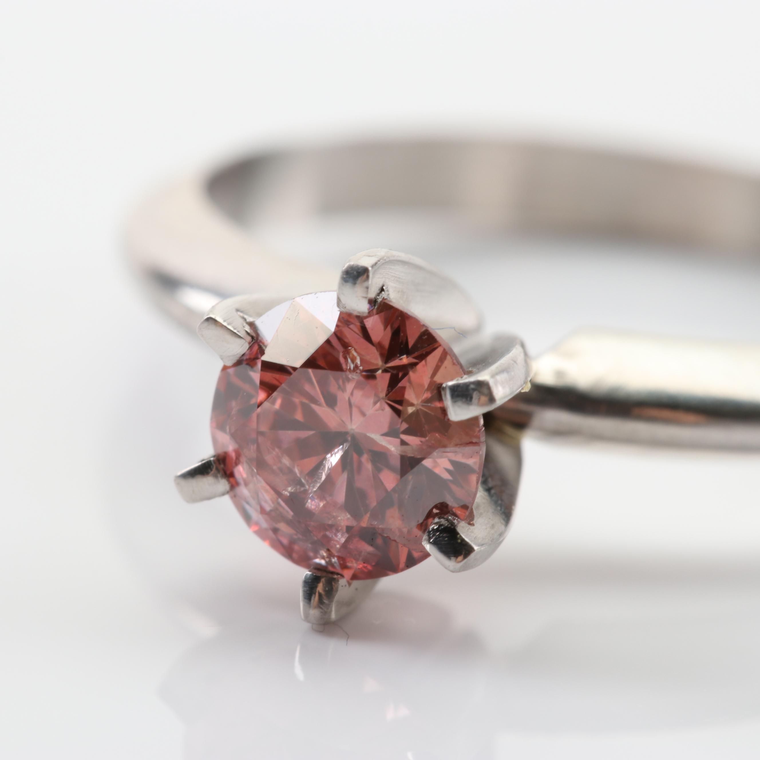 Platinum Pink Diamond Solitaire Ring | EBTH