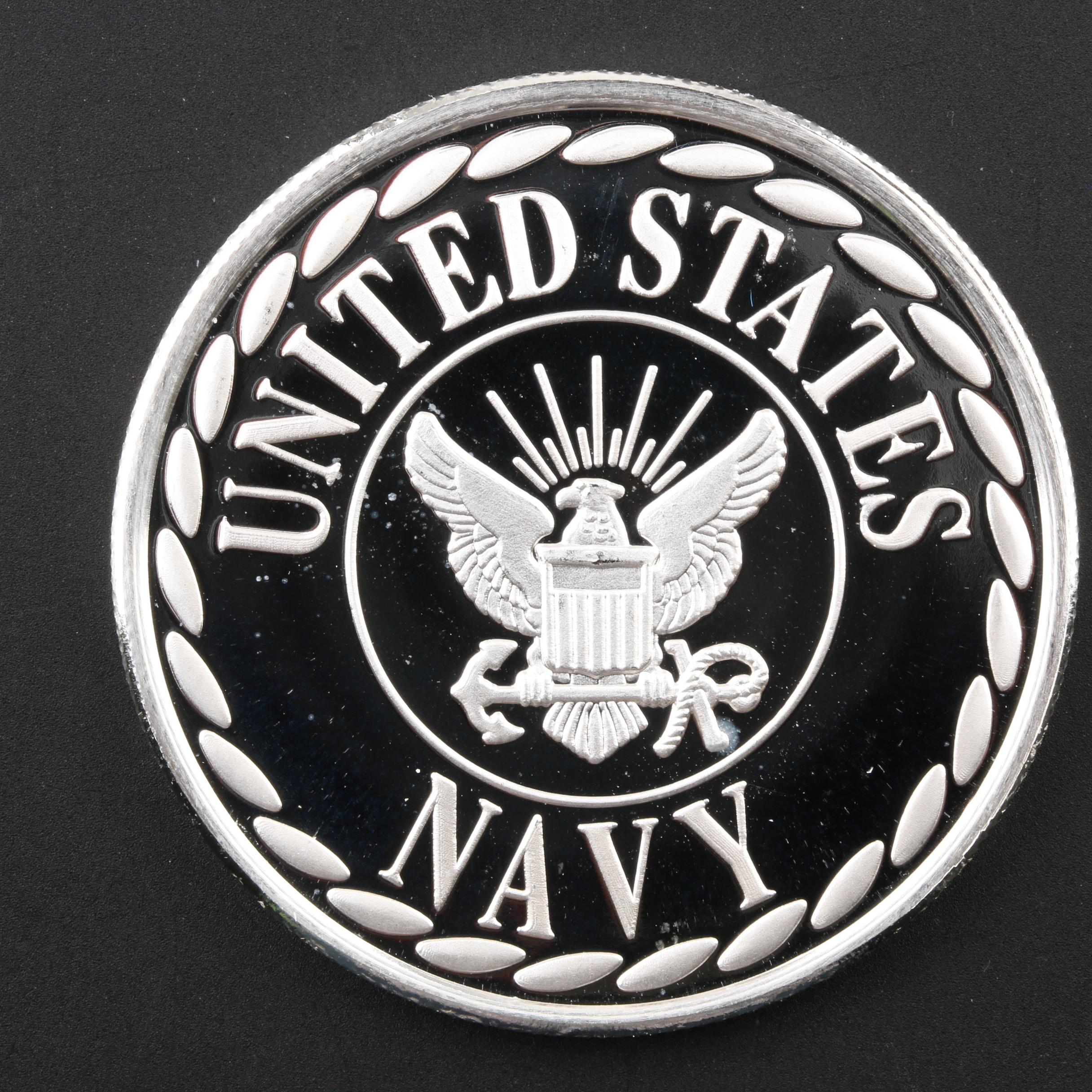 U.S. Navy One Ounce .999 Silver Medal | EBTH