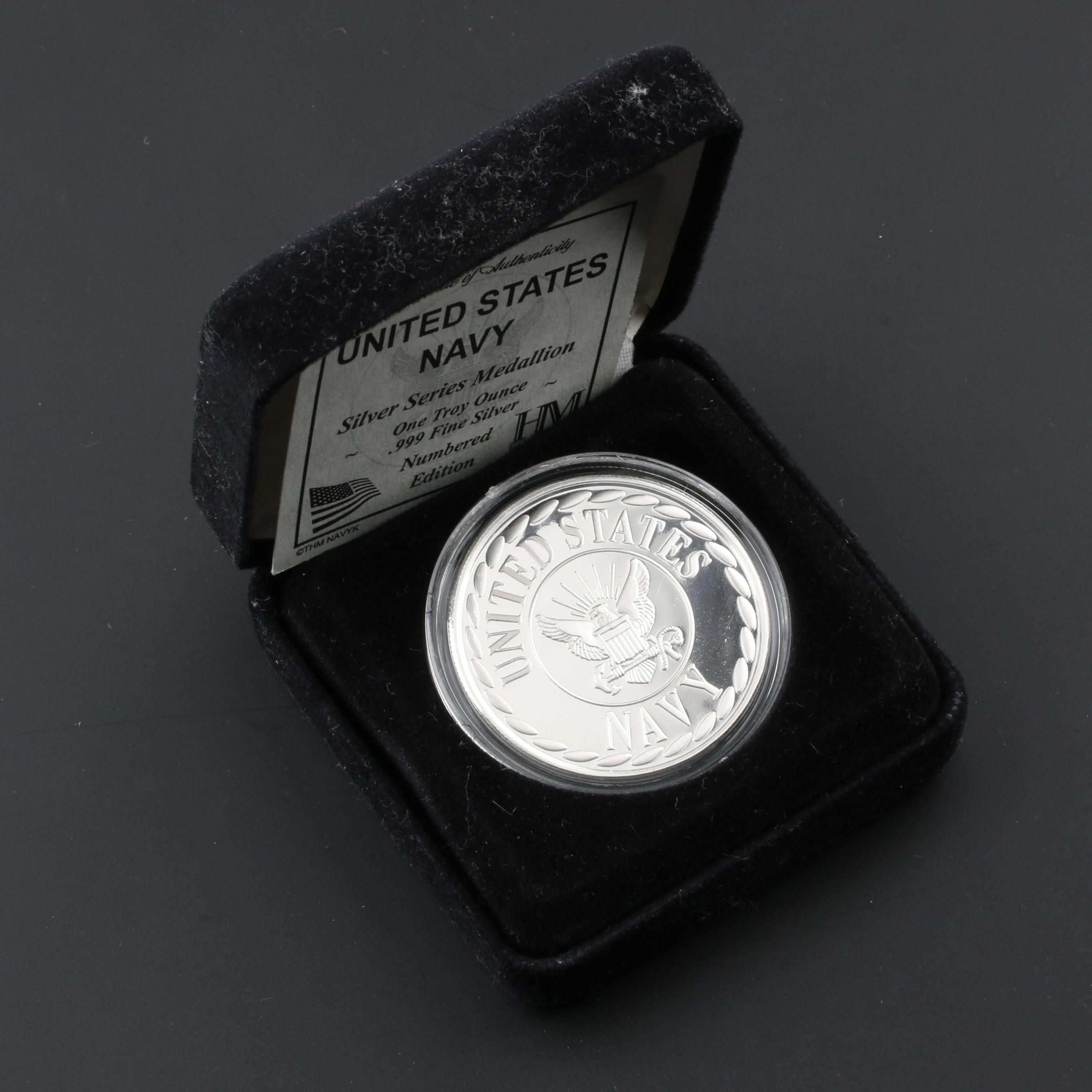 U.S. Navy One Ounce .999 Silver Medal | EBTH