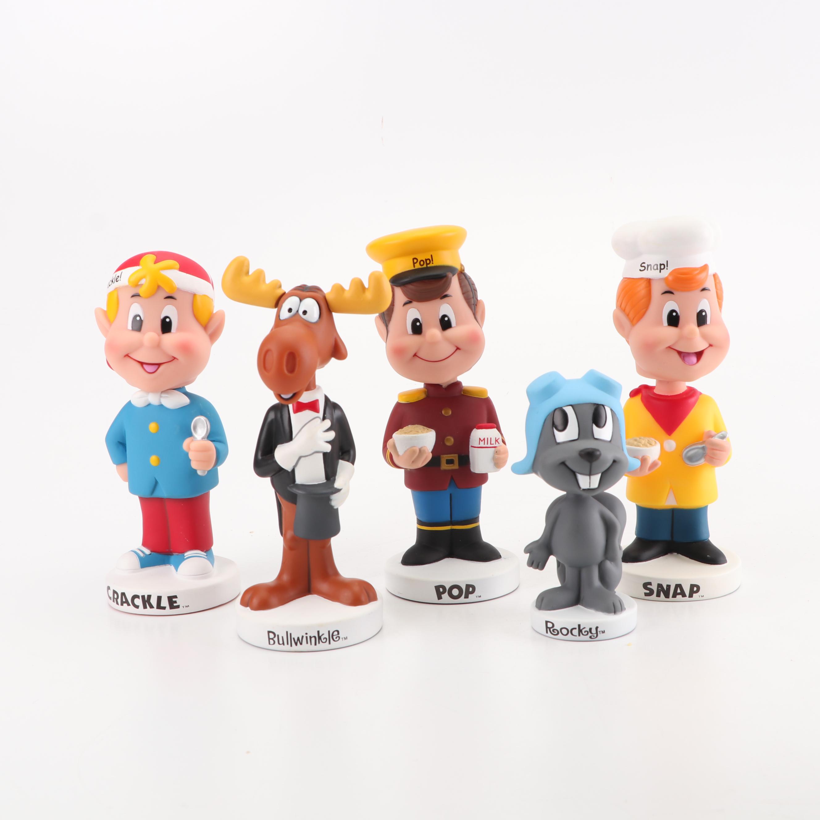 Bobblehead Figurines Including Charlie Brown, Popeye, Bullwinkle and ...