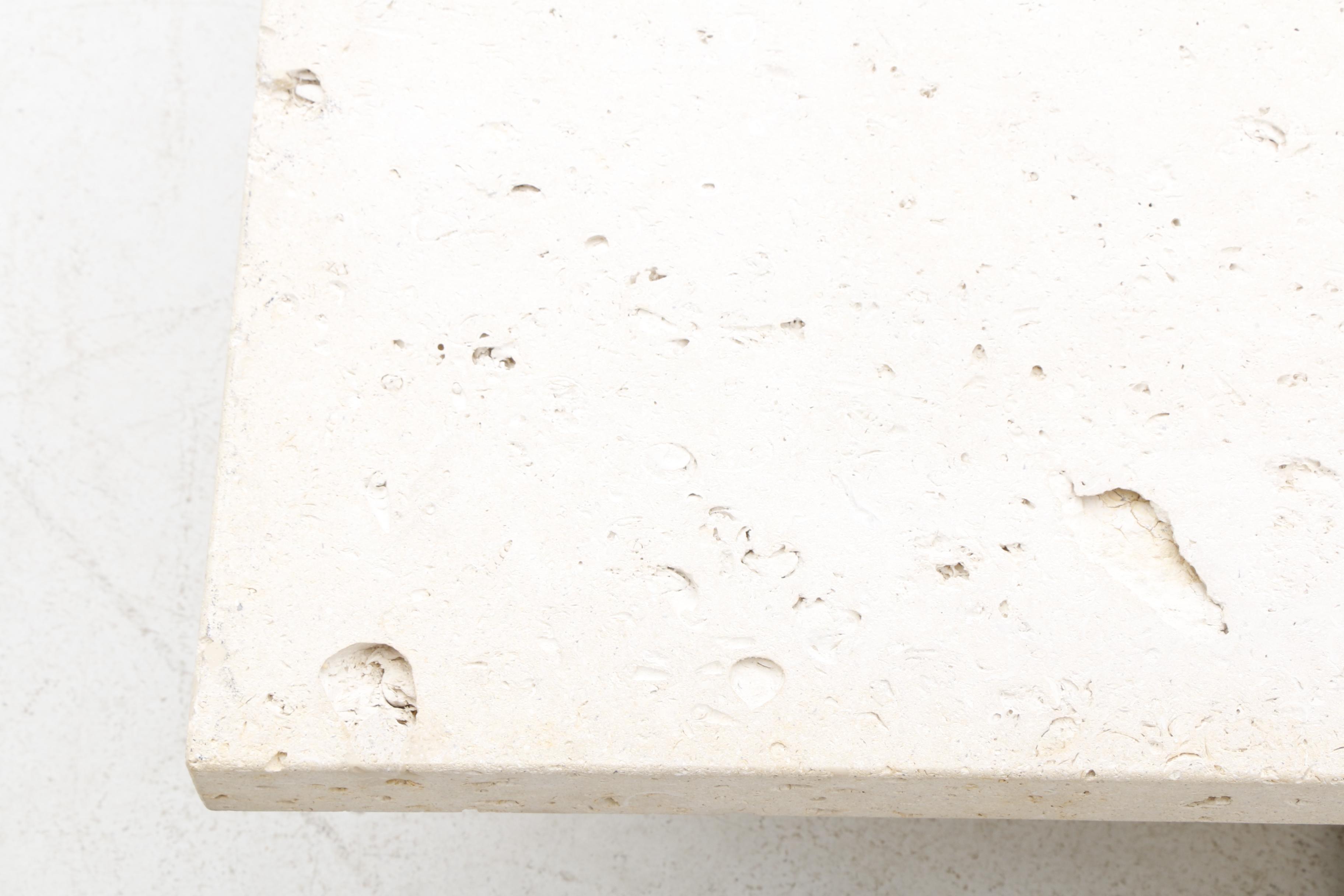 Metal X-Frame Table Base with Travertine Top | EBTH