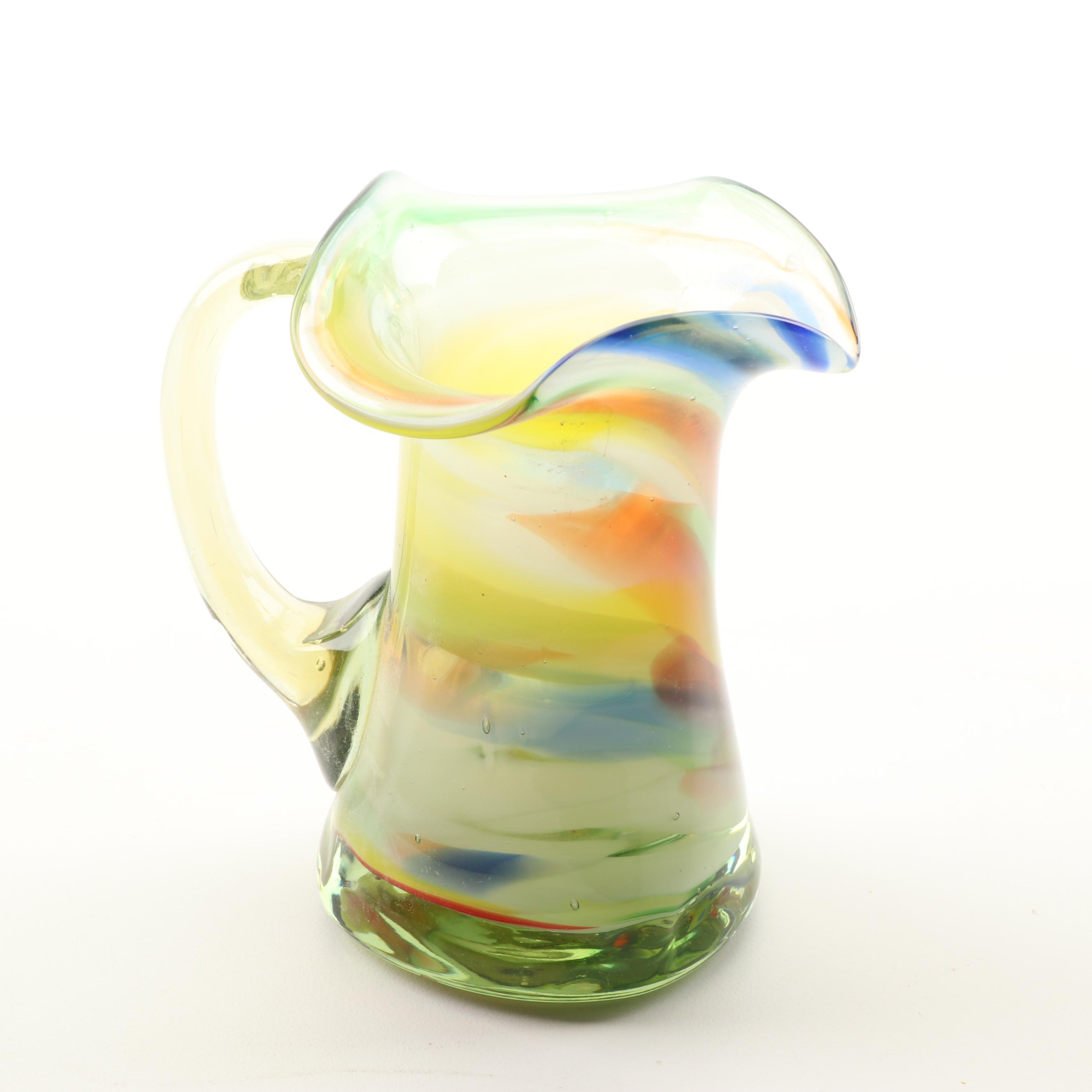 Blown Glass Basket and Pitcher | EBTH