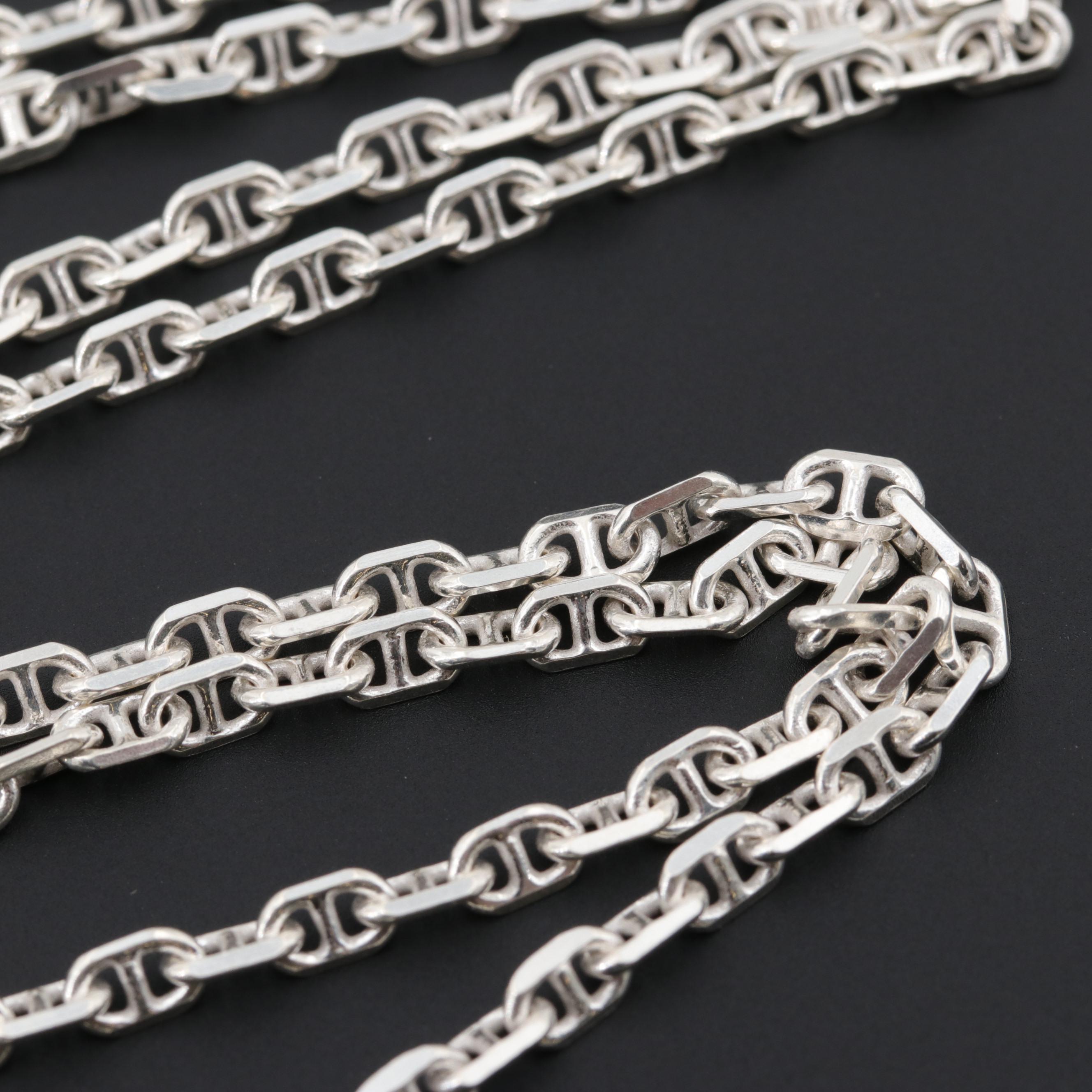 Sterling Silver Anchor Chain Necklace | EBTH