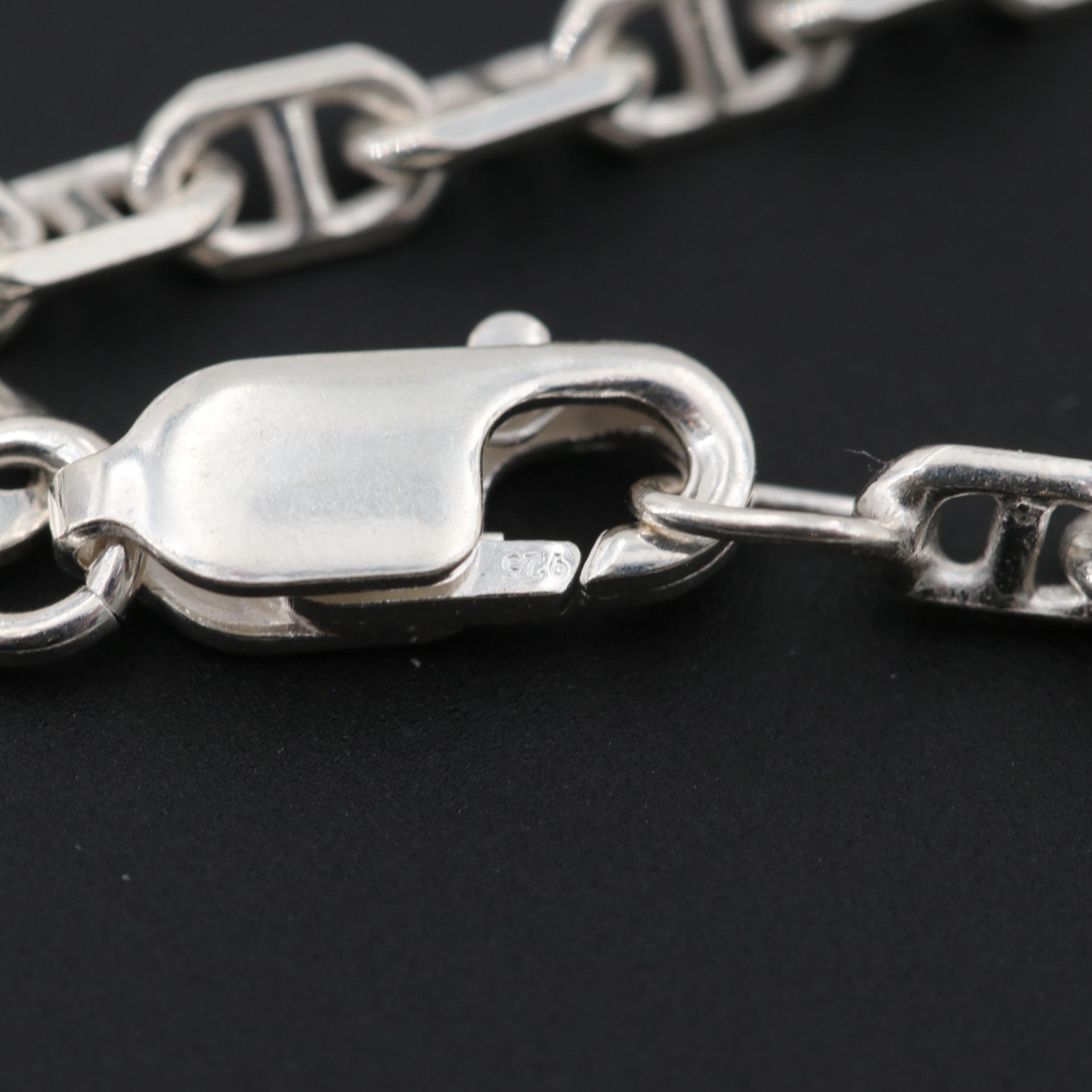 Sterling Silver Anchor Chain Necklace | EBTH