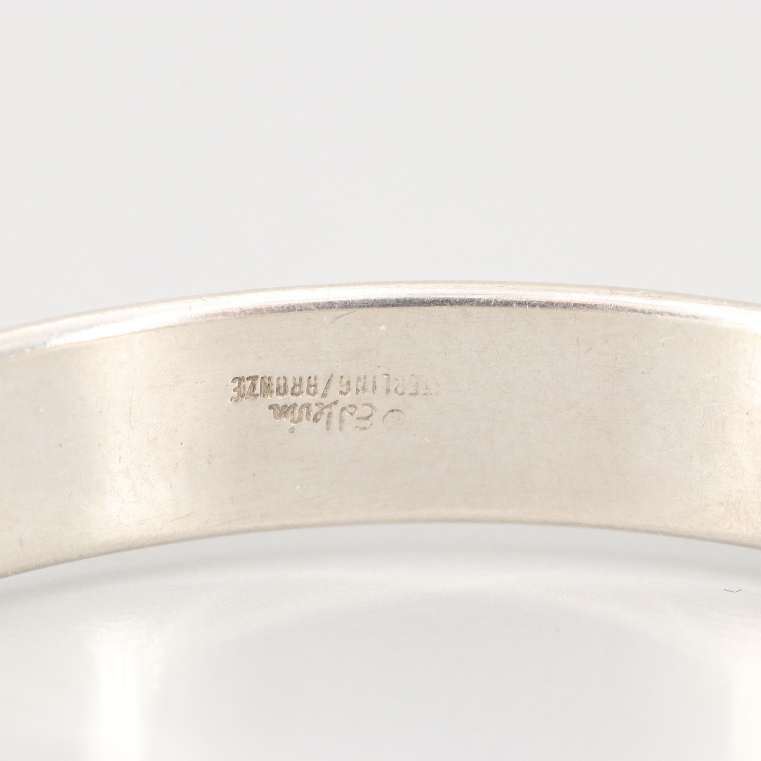 Ed Levin Sterling Silver Cuff Bracelet with Bronze Accent | EBTH