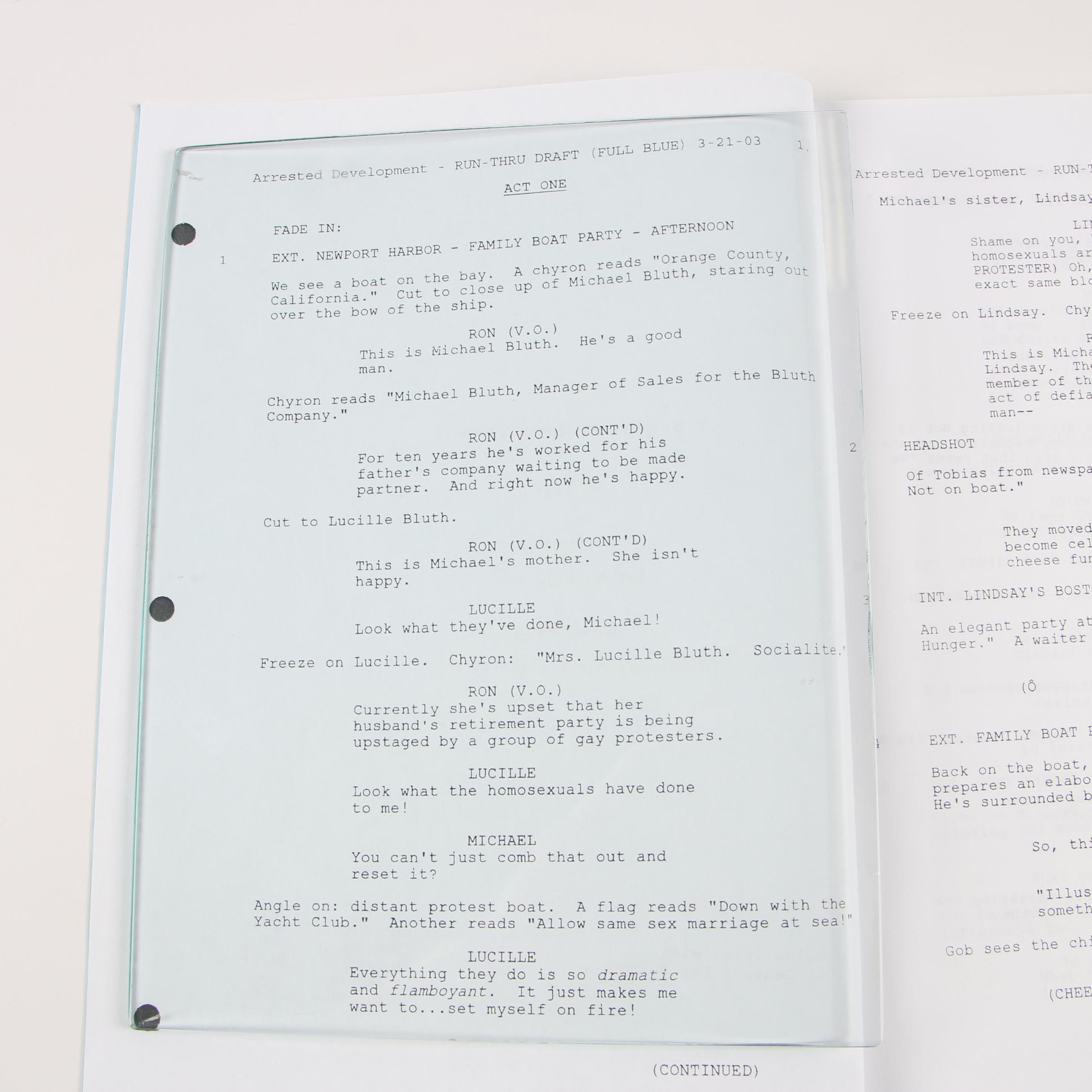 Television Pilot Scripts featuring "Arrested Development" and "The X ...