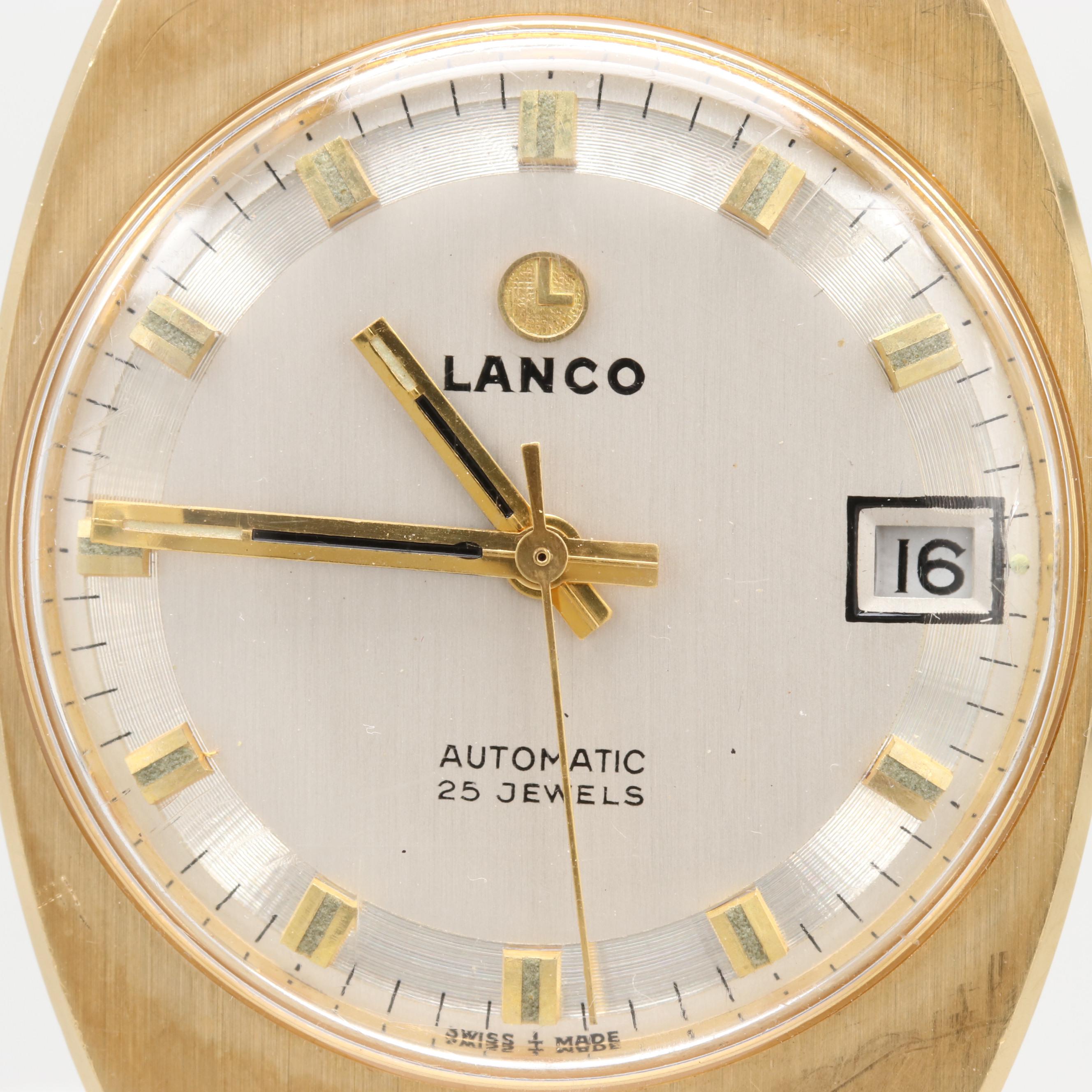 Lanco 18K Yellow Gold Automatic Watch with 14K Yellow Gold Bracelet | EBTH