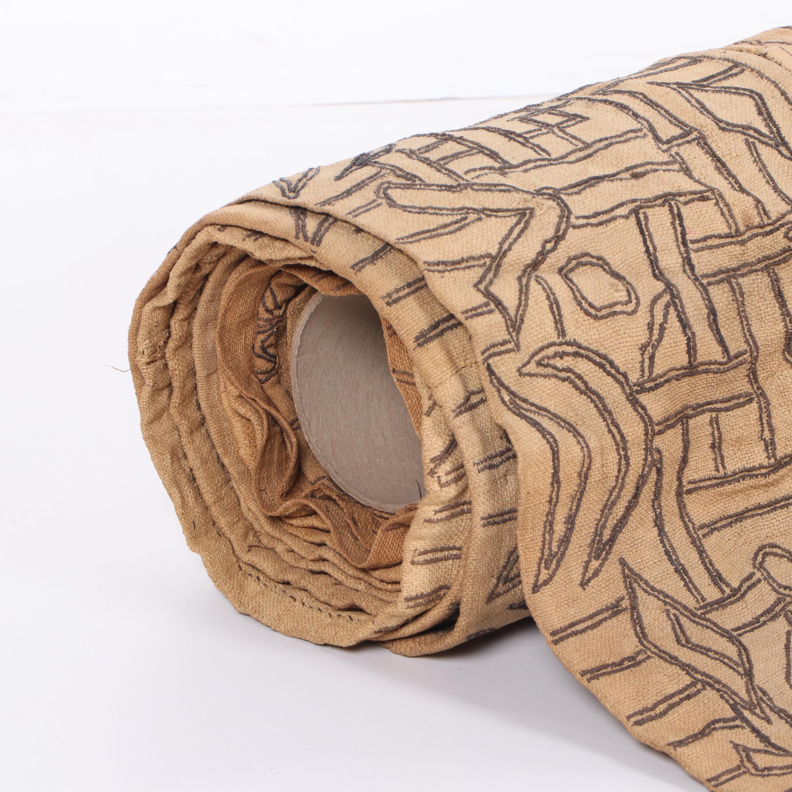 Kuba Embroidered Raffia Textile | EBTH