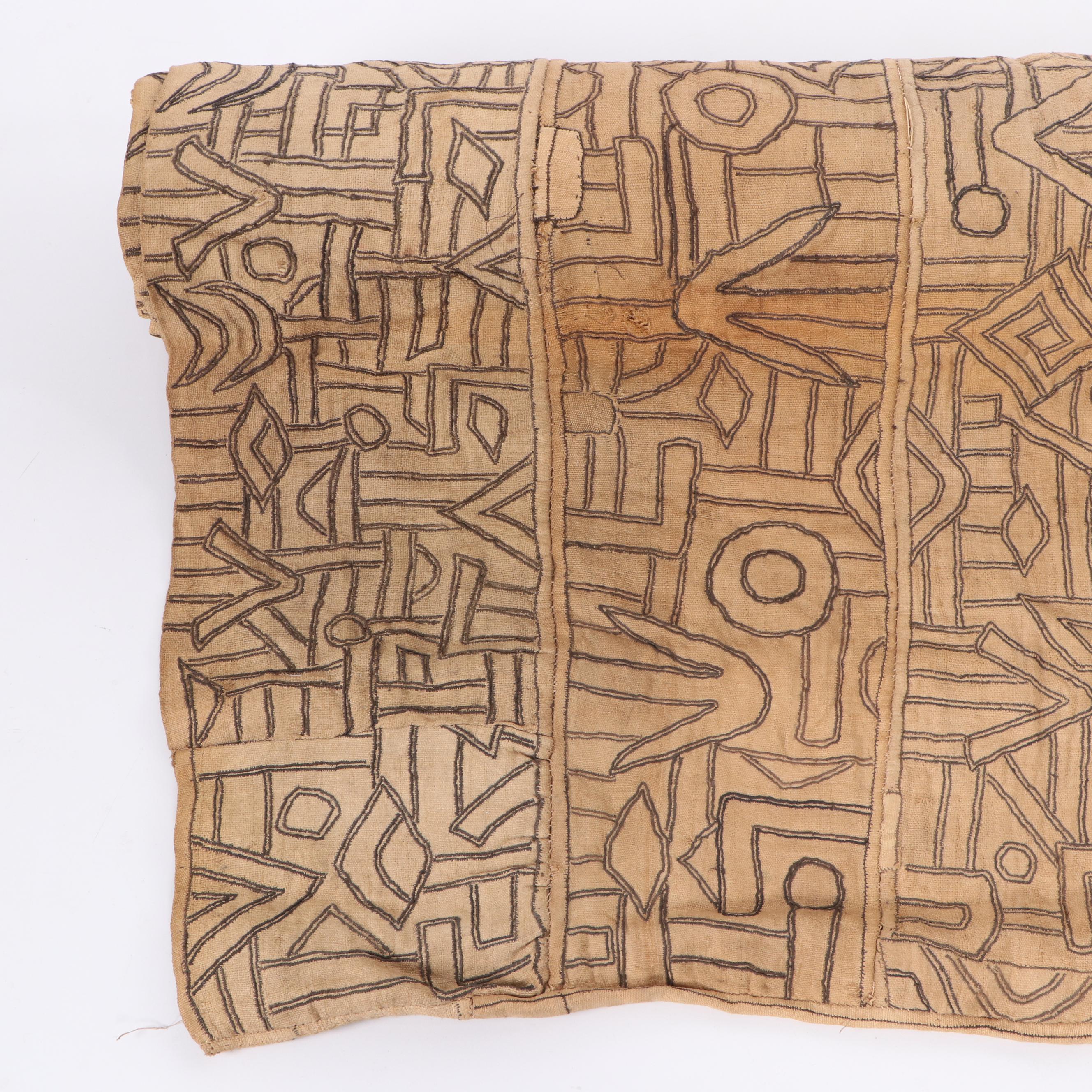 Kuba Embroidered Raffia Textile | EBTH