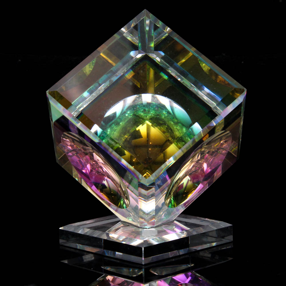 Stephen Lyons Art Glass "Millennium Cube" | EBTH