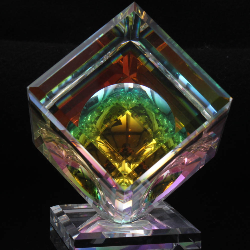 Stephen Lyons Art Glass "Millennium Cube" | EBTH
