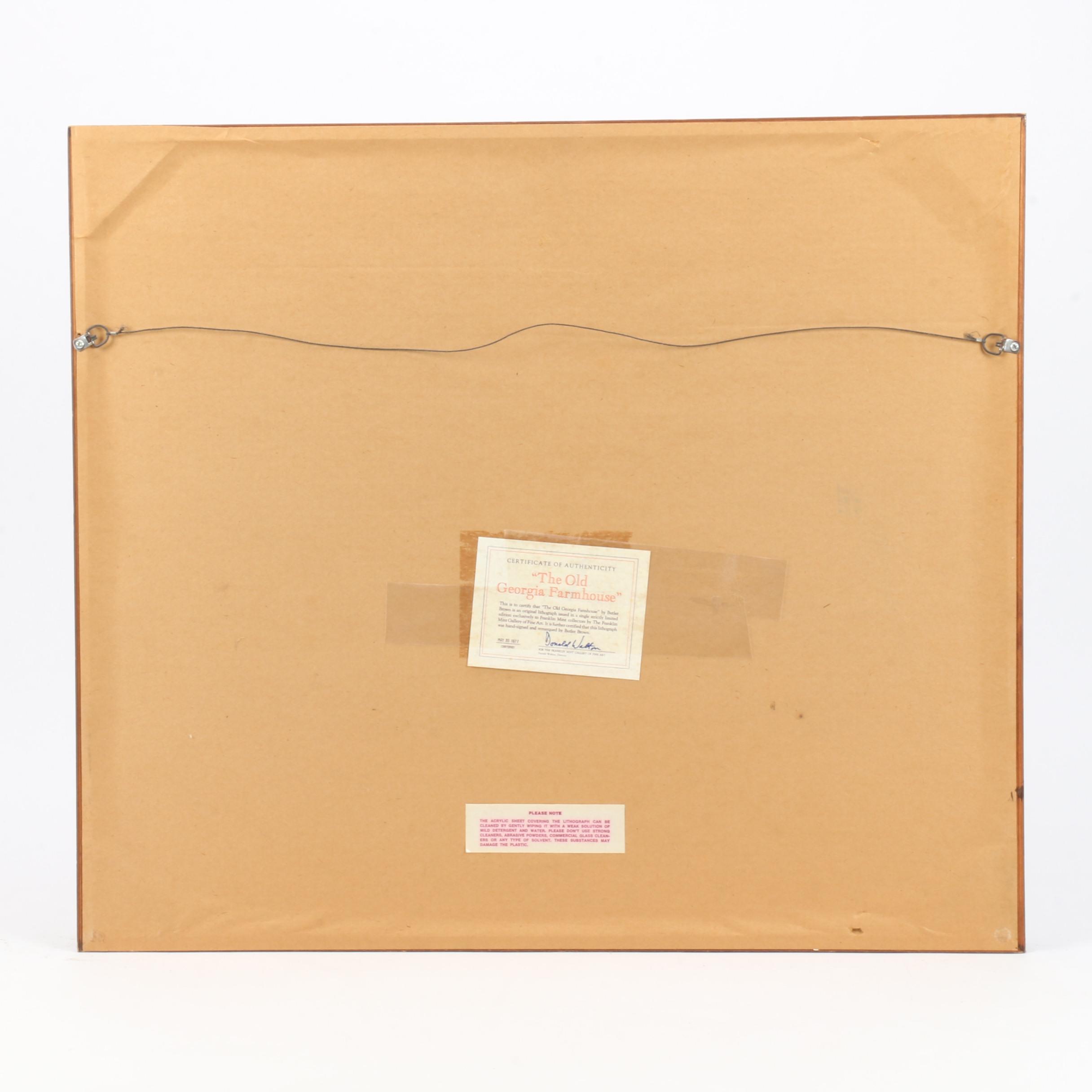 Butler Brown 1977 Color Lithograph "The Old Georgia Farmhouse" | EBTH