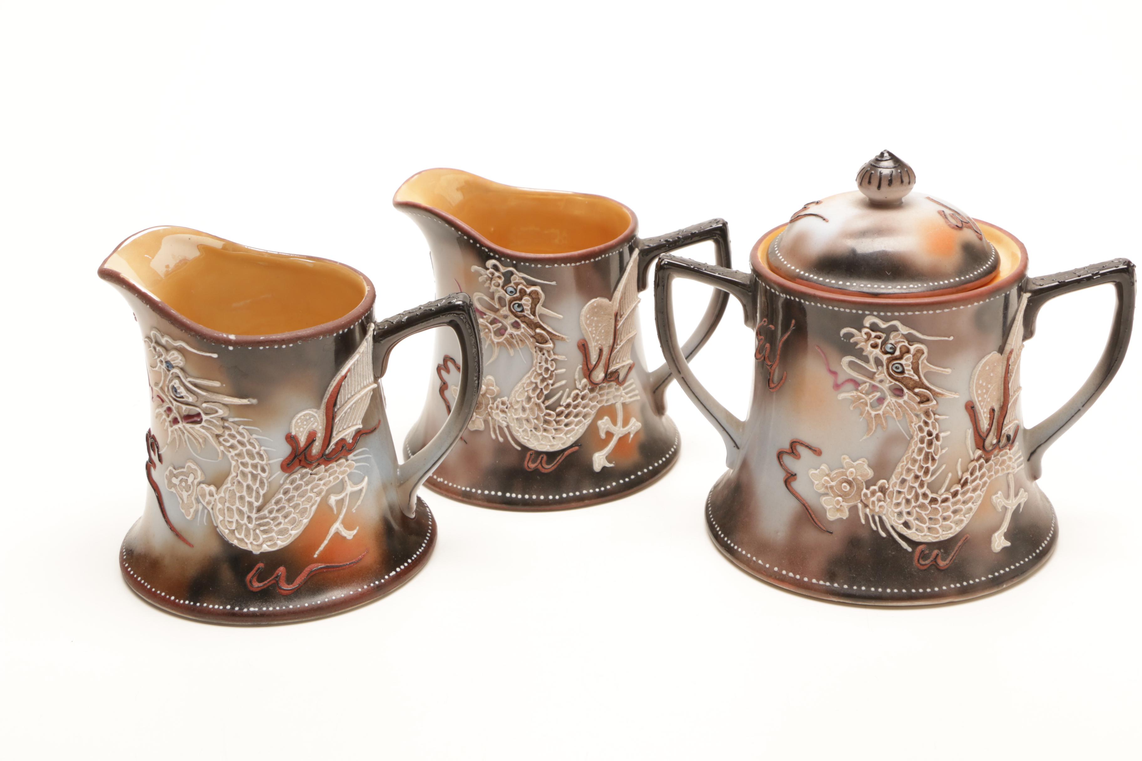 Takito Japanese Moriage Dragonware Porcelain Tea Set | EBTH