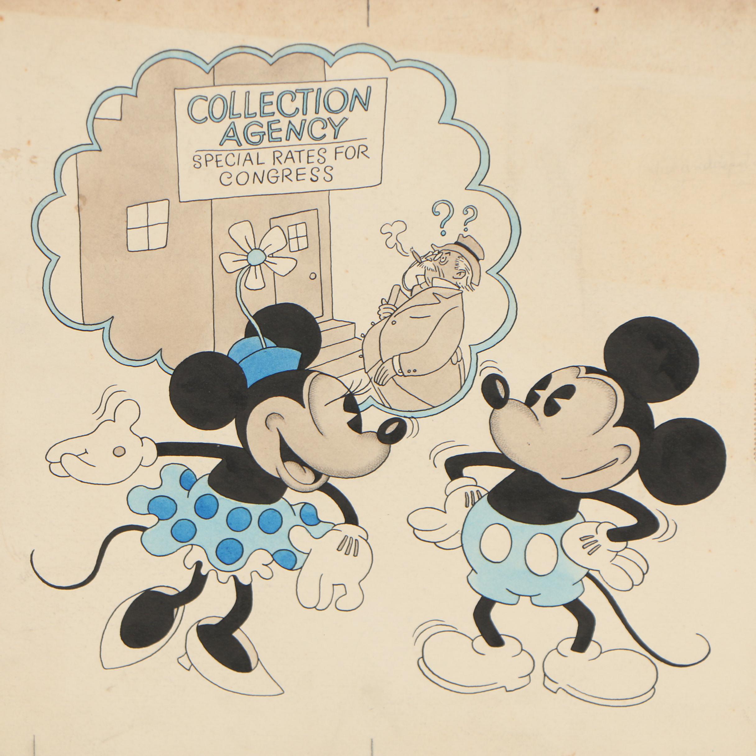 Walt Disney Studios Ink Illustration for Redbook "Mickey Mouse on ...