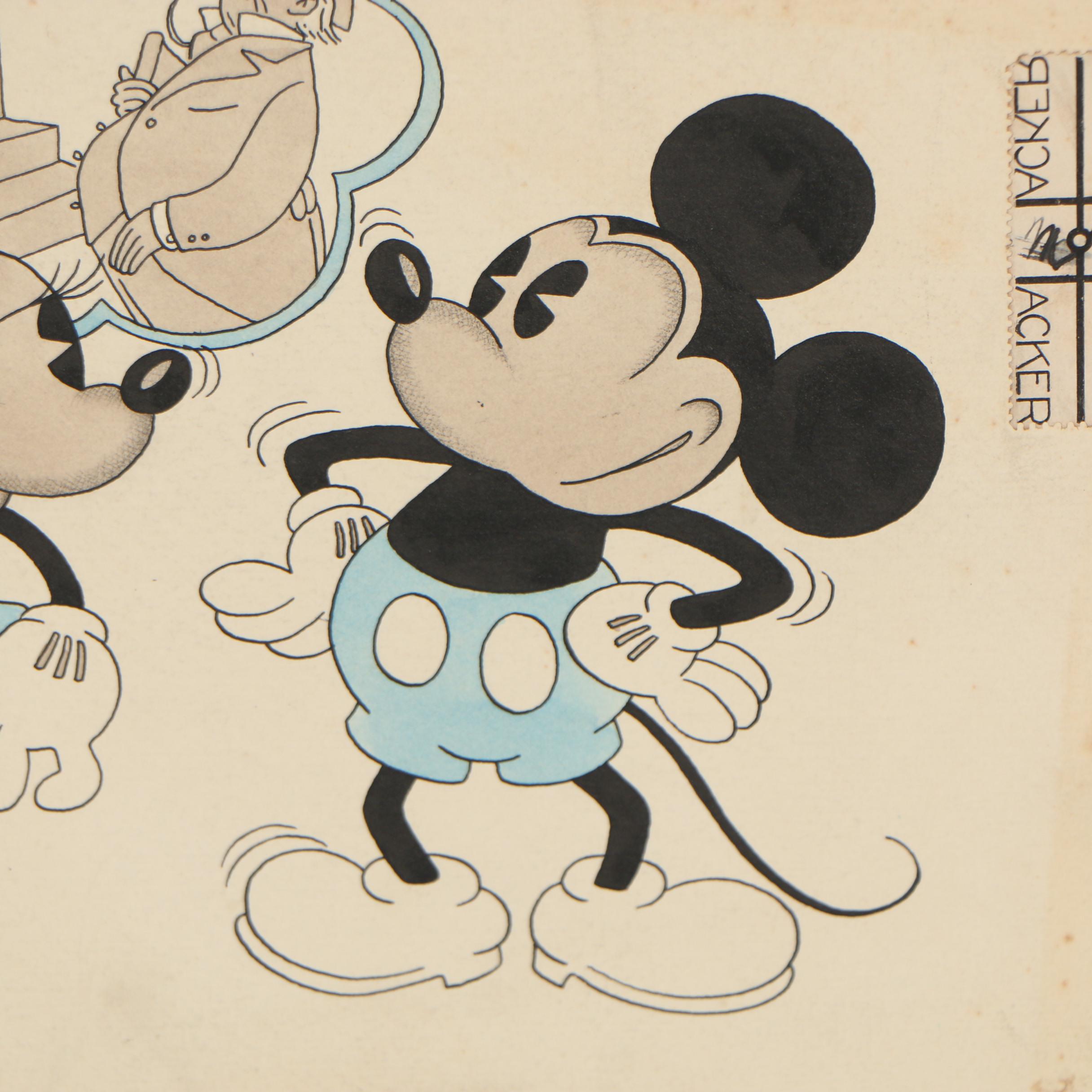 Walt Disney Studios Ink Illustration for Redbook "Mickey Mouse on ...