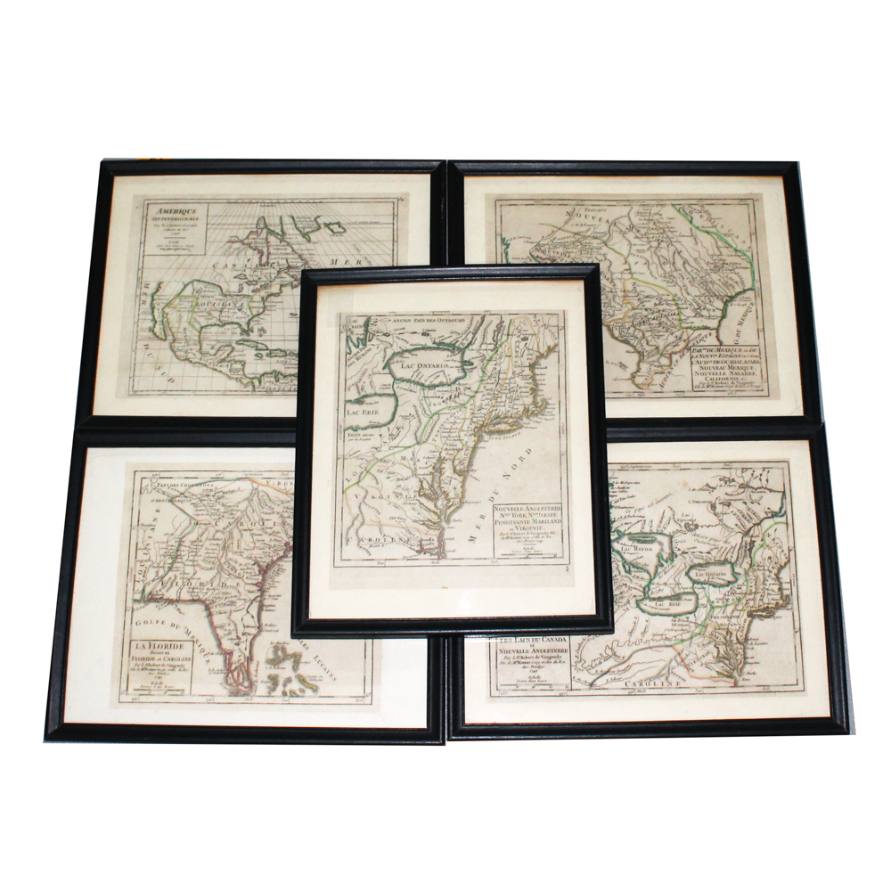 Five Framed Vintage Maps | EBTH