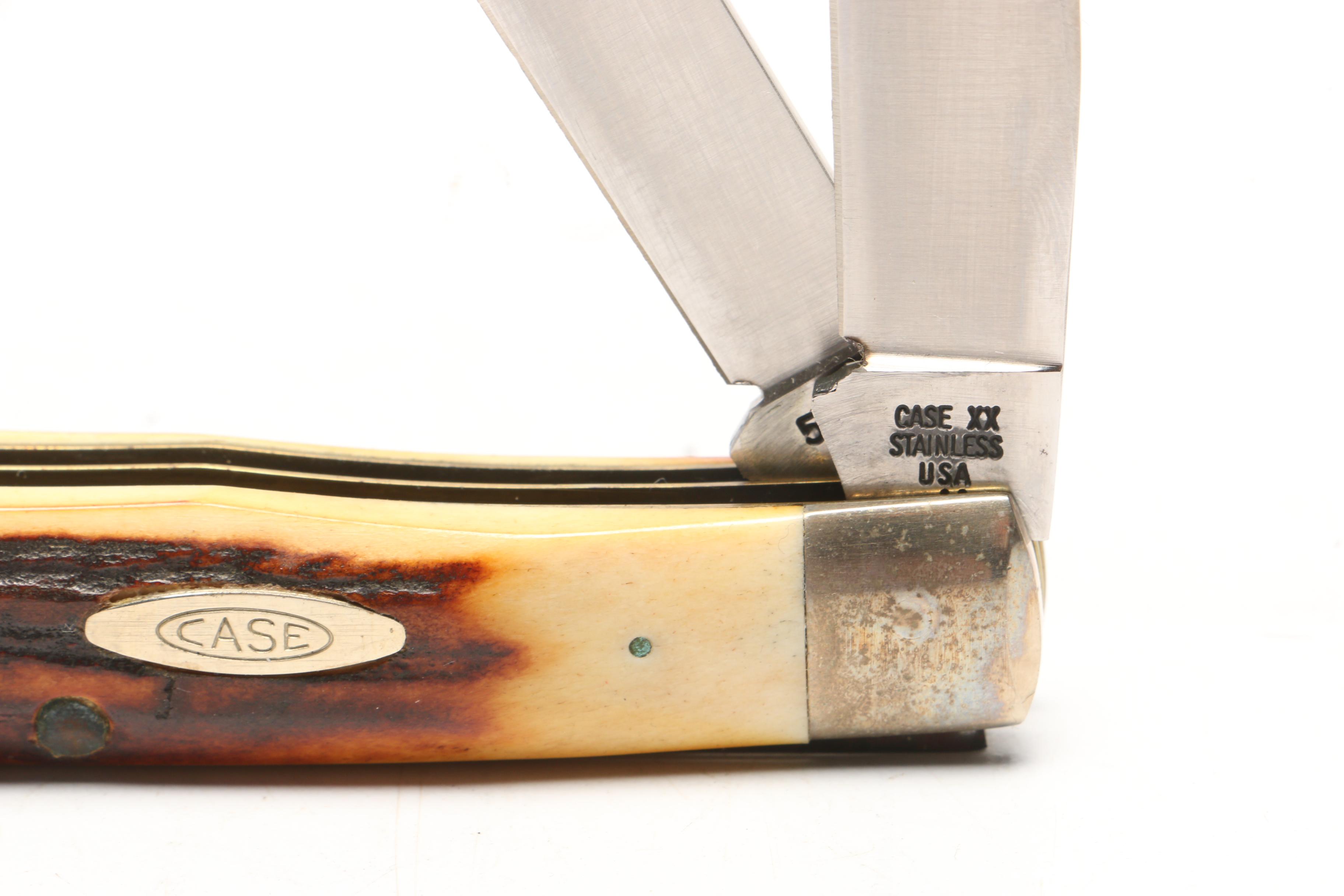 Case Dual Blade Bone Handle Hunting Knife | EBTH