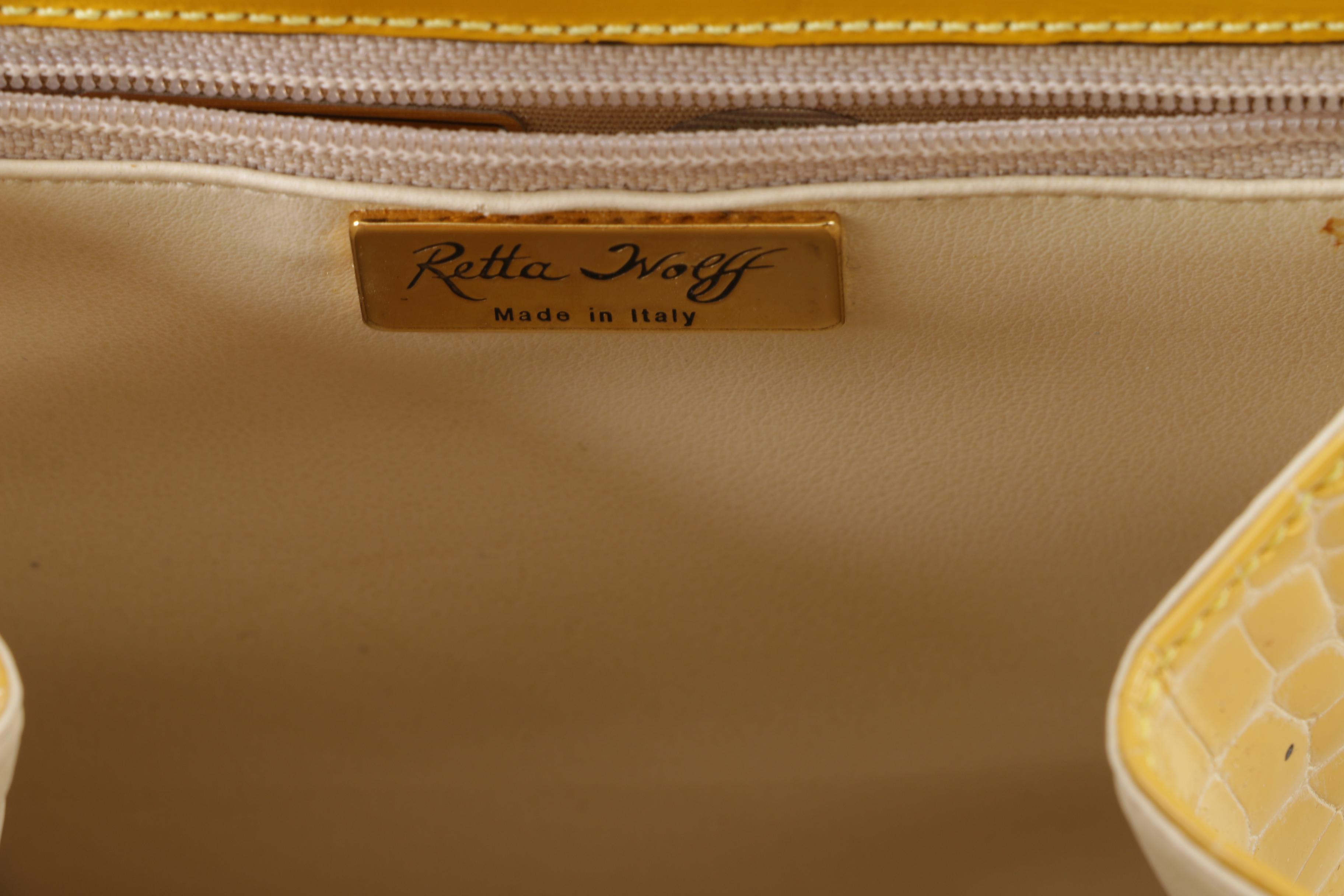 Retta Wolff Canary Yellow "Ligator" Leather Frame Bag | EBTH