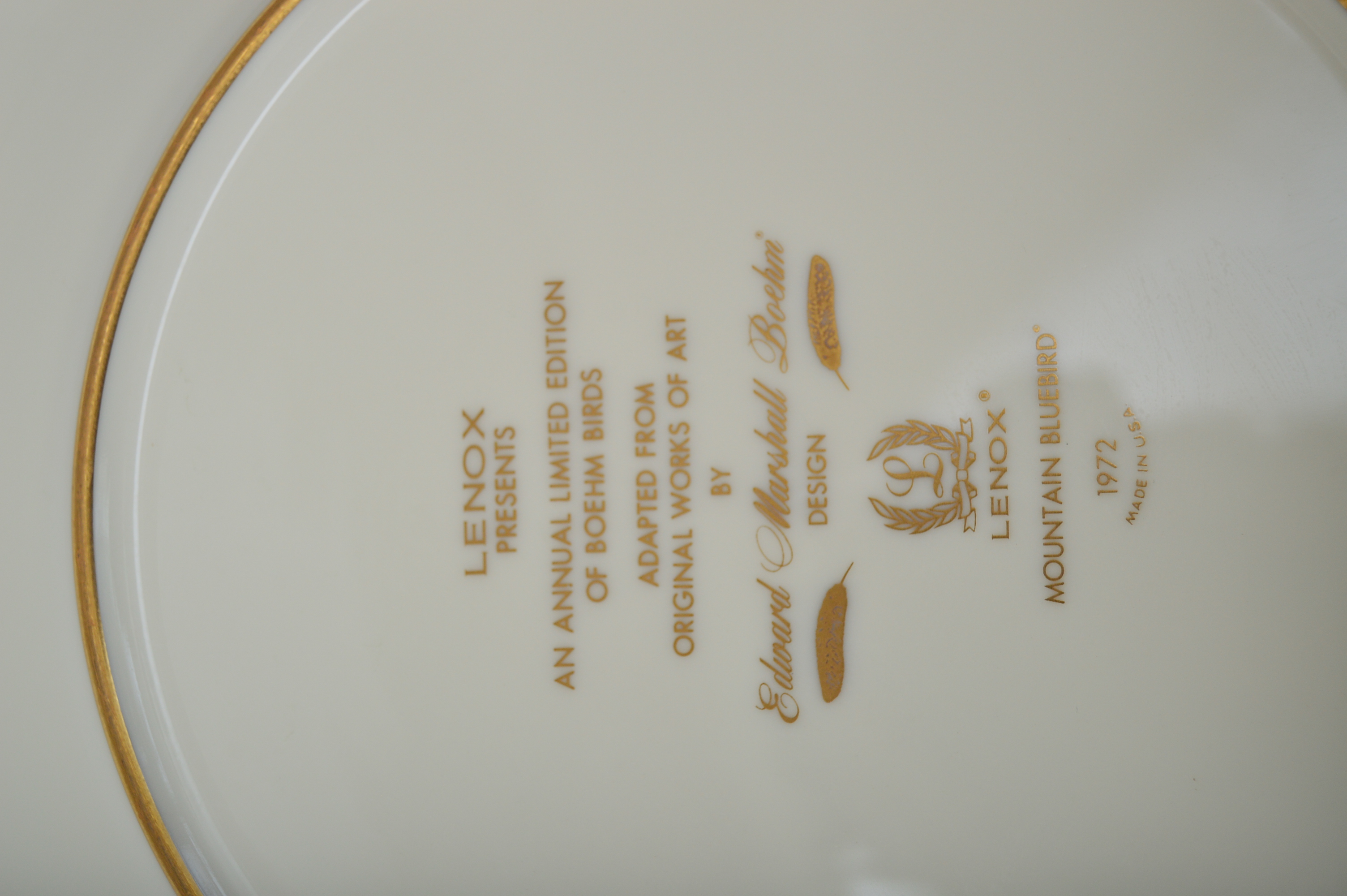 Set of Twelve Lenox Limited Edition Collectible Porcelain Bird Plates ...