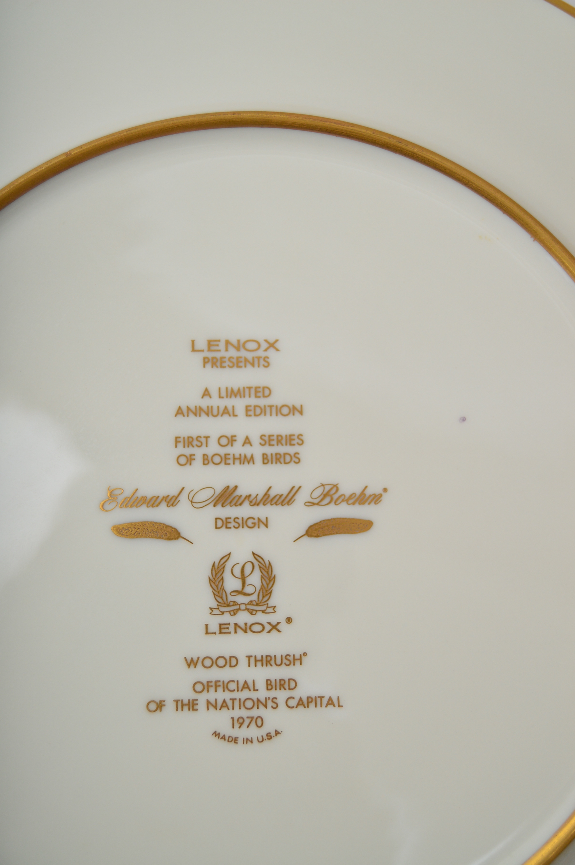 Set of Twelve Lenox Limited Edition Collectible Porcelain Bird Plates ...