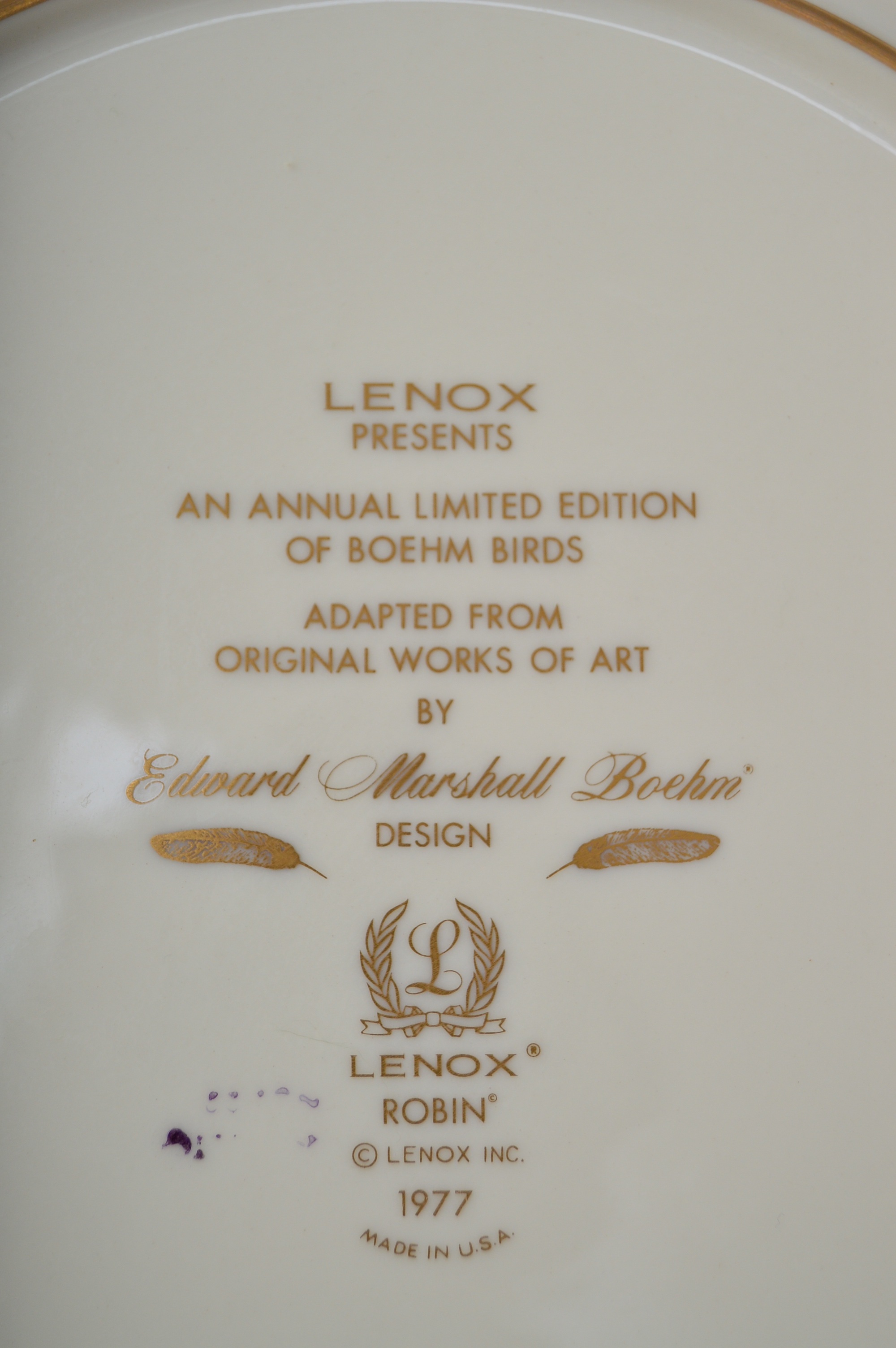 Set of Twelve Lenox Limited Edition Collectible Porcelain Bird Plates ...