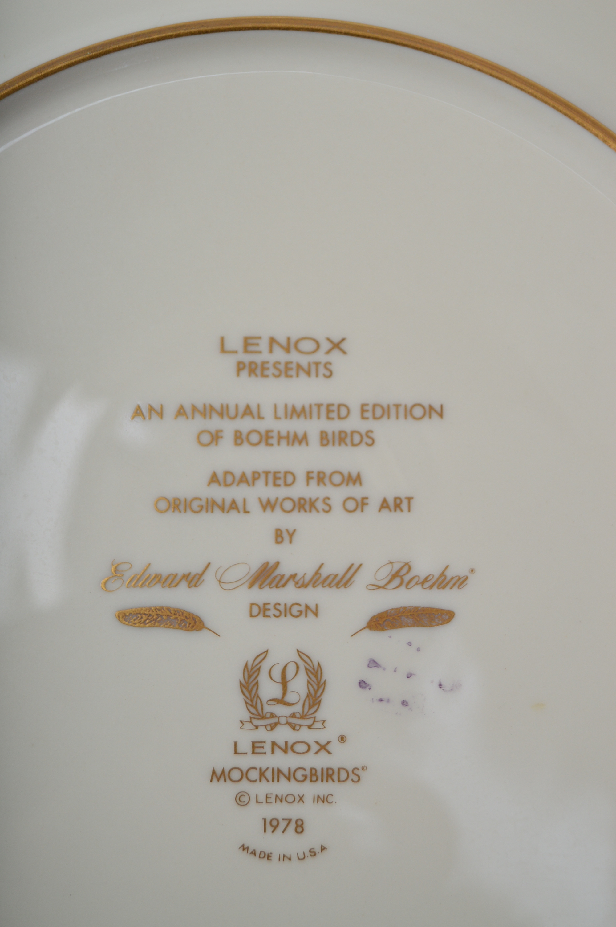 Set of Twelve Lenox Limited Edition Collectible Porcelain Bird Plates ...