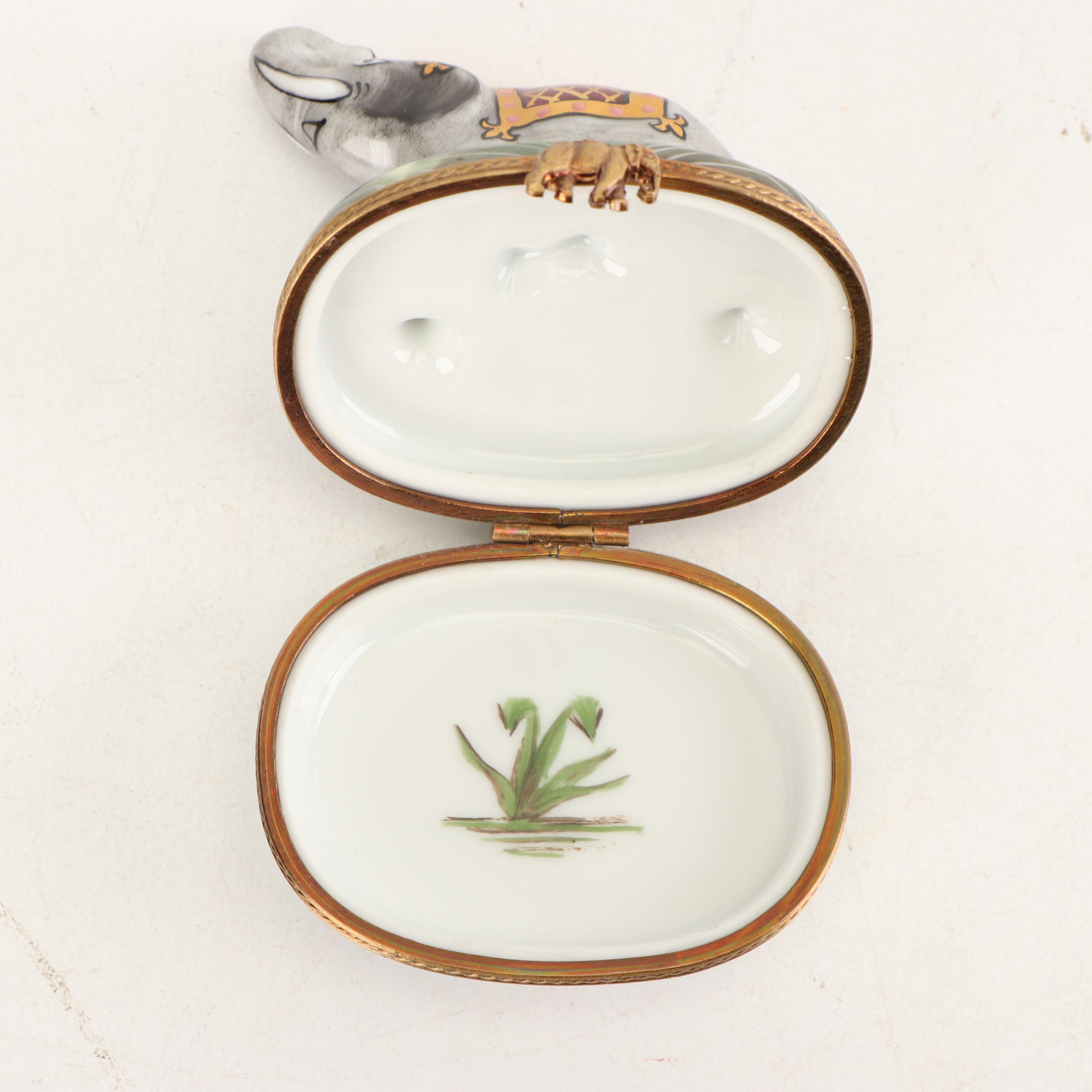 Limoges, France Hand Painted Porcelain Pill Box | EBTH