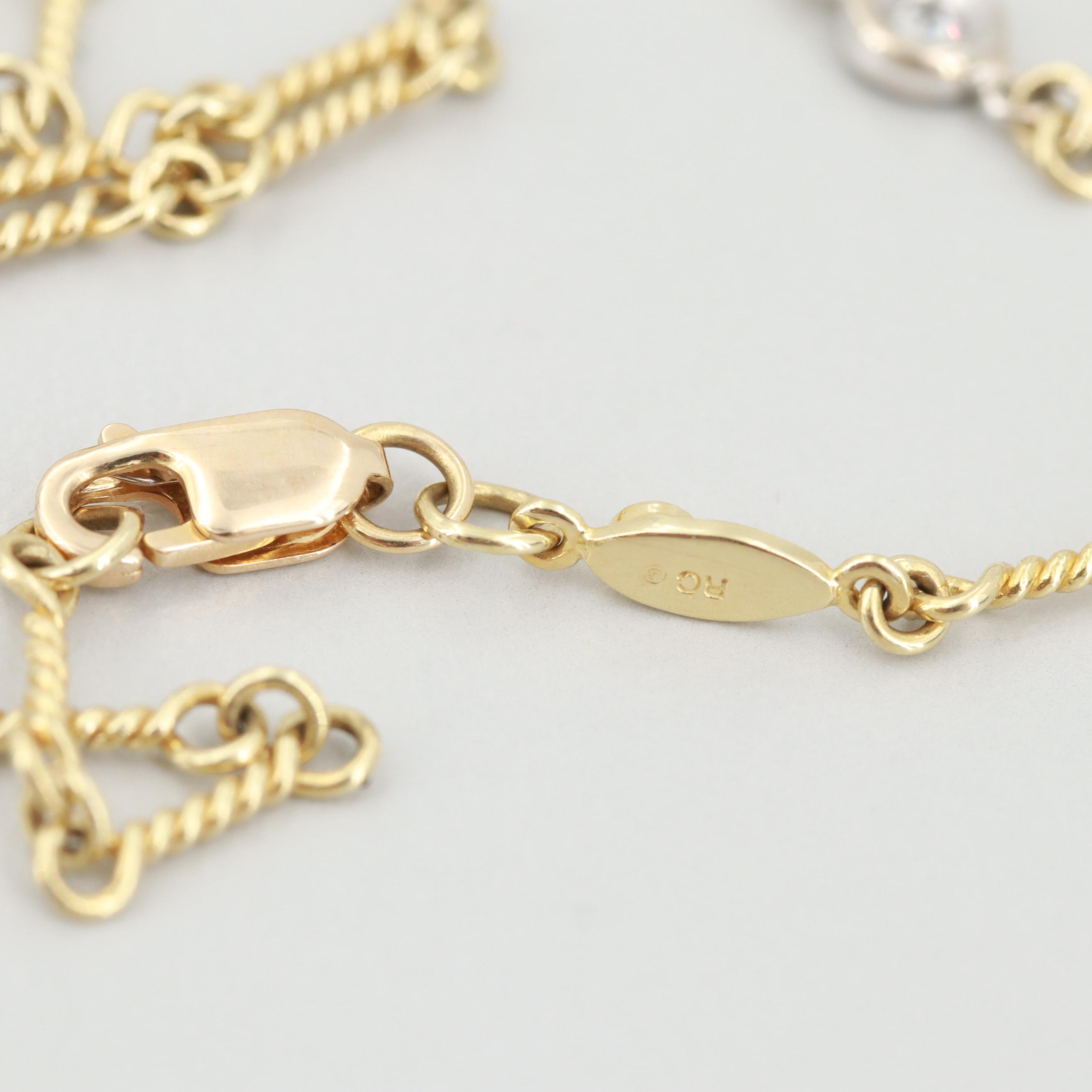 Roberto Coin "Diamonds by the Inch" 18K Gold Dog Bone Diamond Station ...