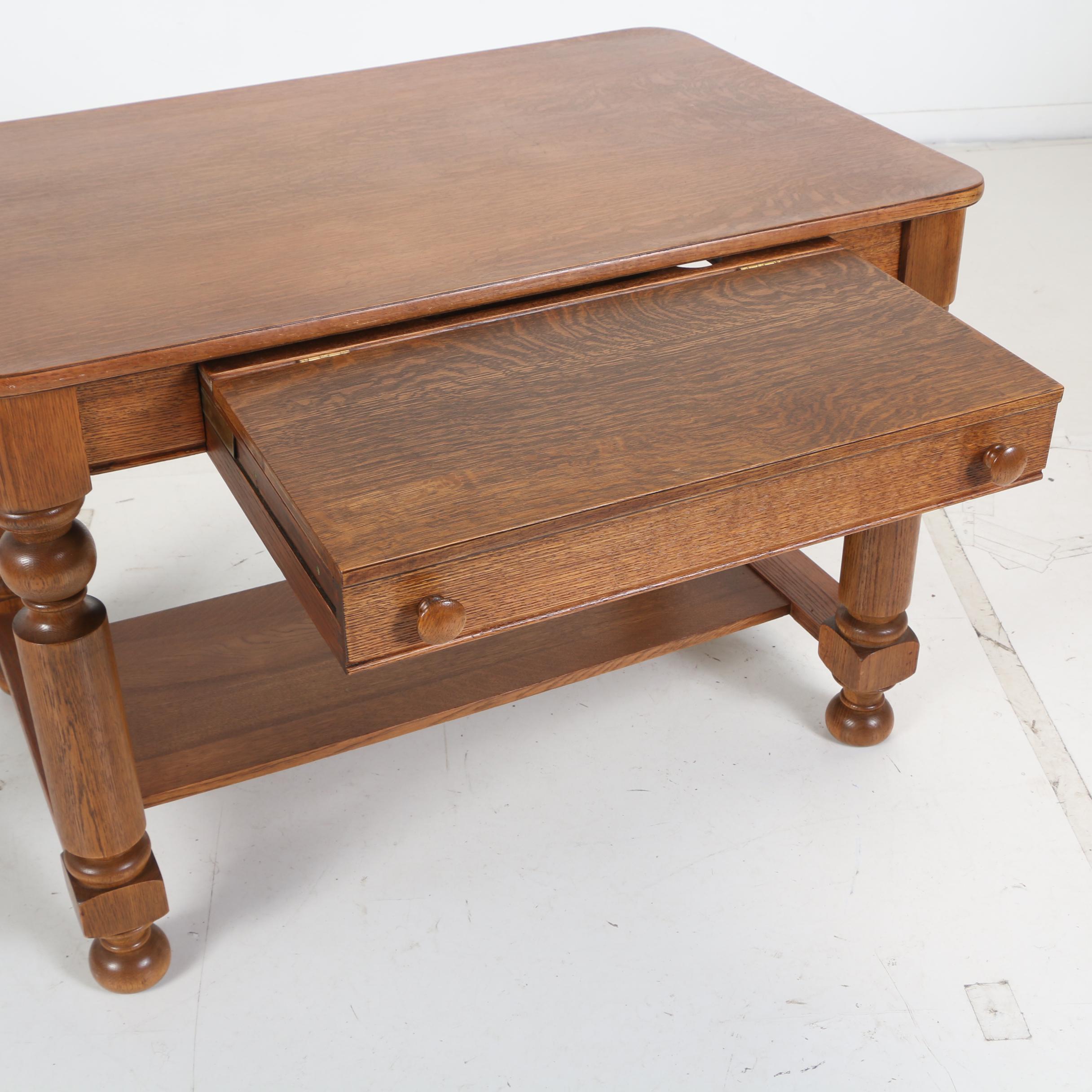 Oak "Cadillac Desk-Table" by Cadillac Cabinet Co. of Detroit, Early ...