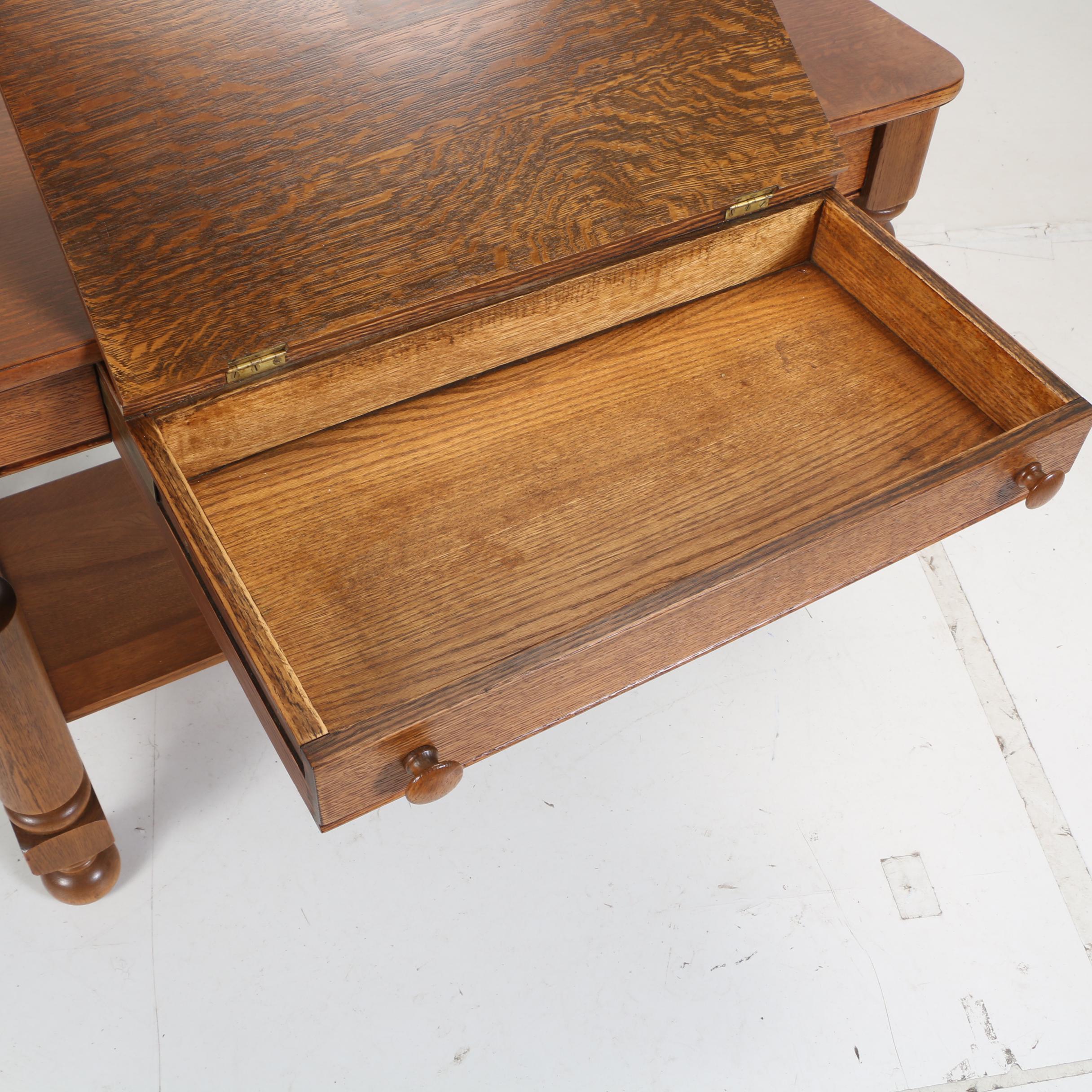 Oak "Cadillac Desk-Table" by Cadillac Cabinet Co. of Detroit, Early ...
