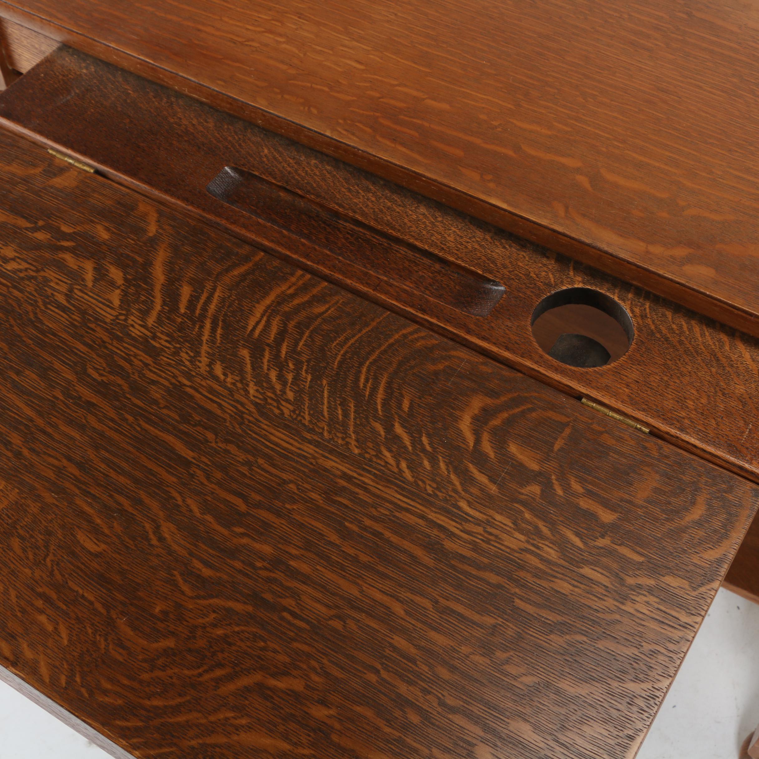 Oak "Cadillac Desk-Table" by Cadillac Cabinet Co. of Detroit, Early ...