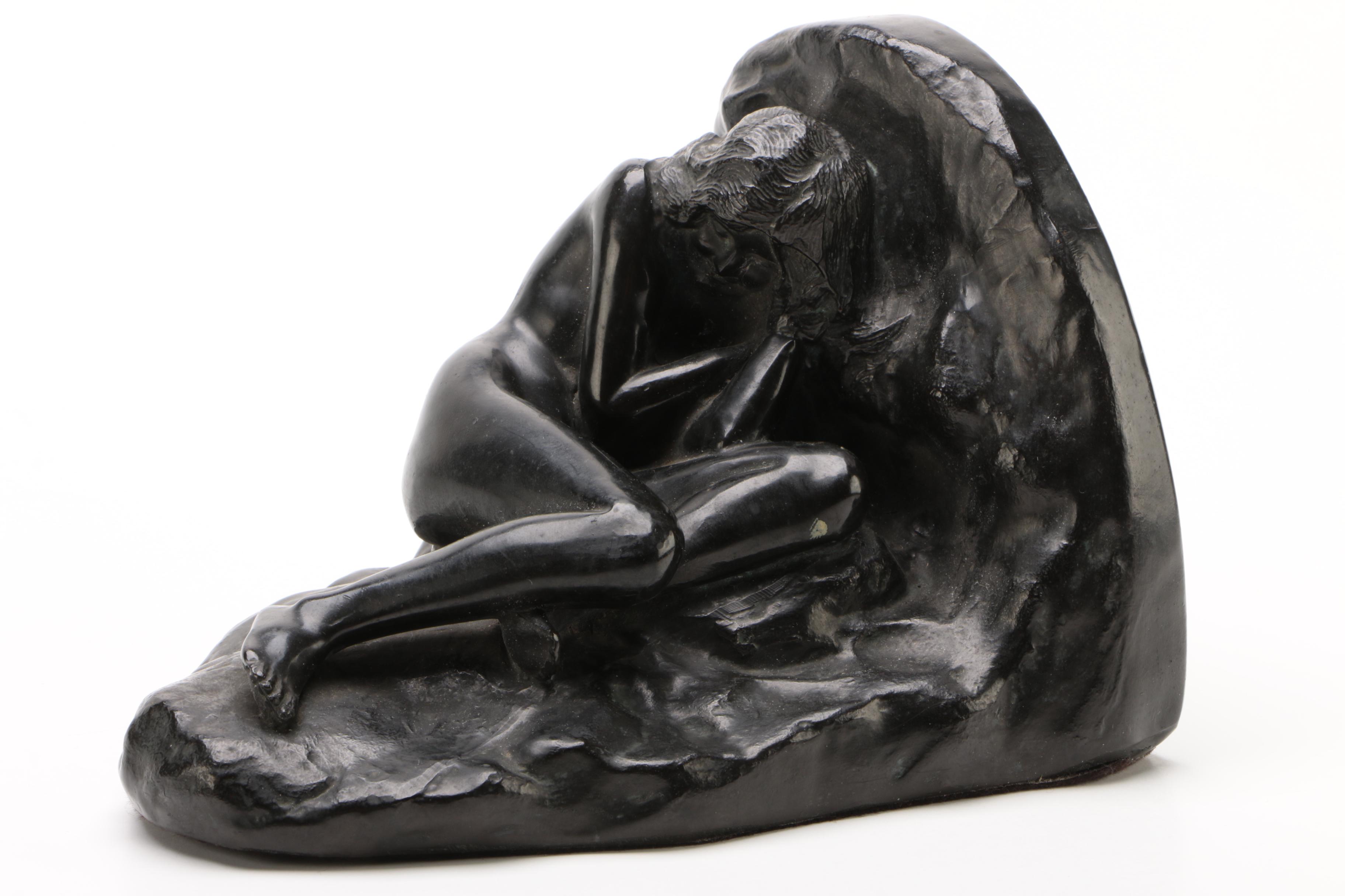 Ronson Bronze Clad "Sleeping Beauty" Bookends, 1920s, Designed by Louis ...