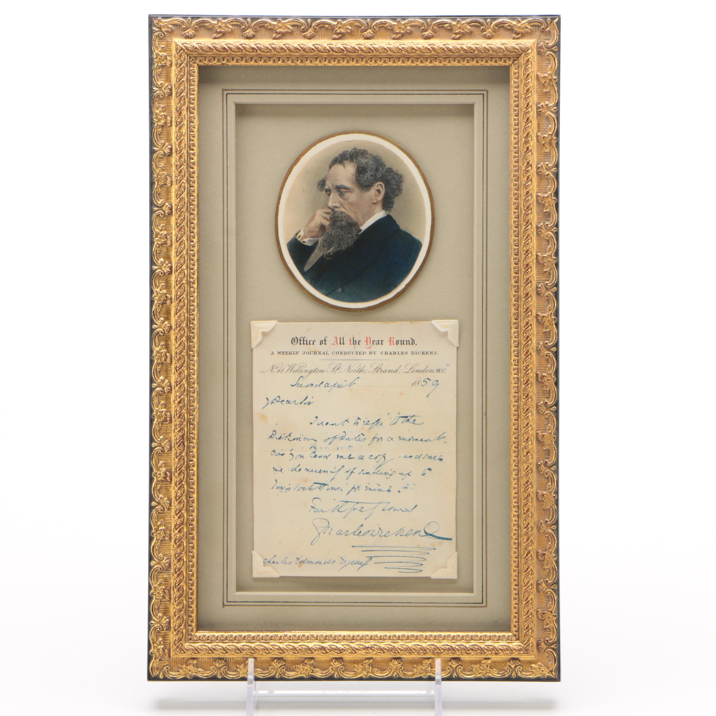 Charles Dickens Autograph Letter Signed, Office of "All the Year Round ...
