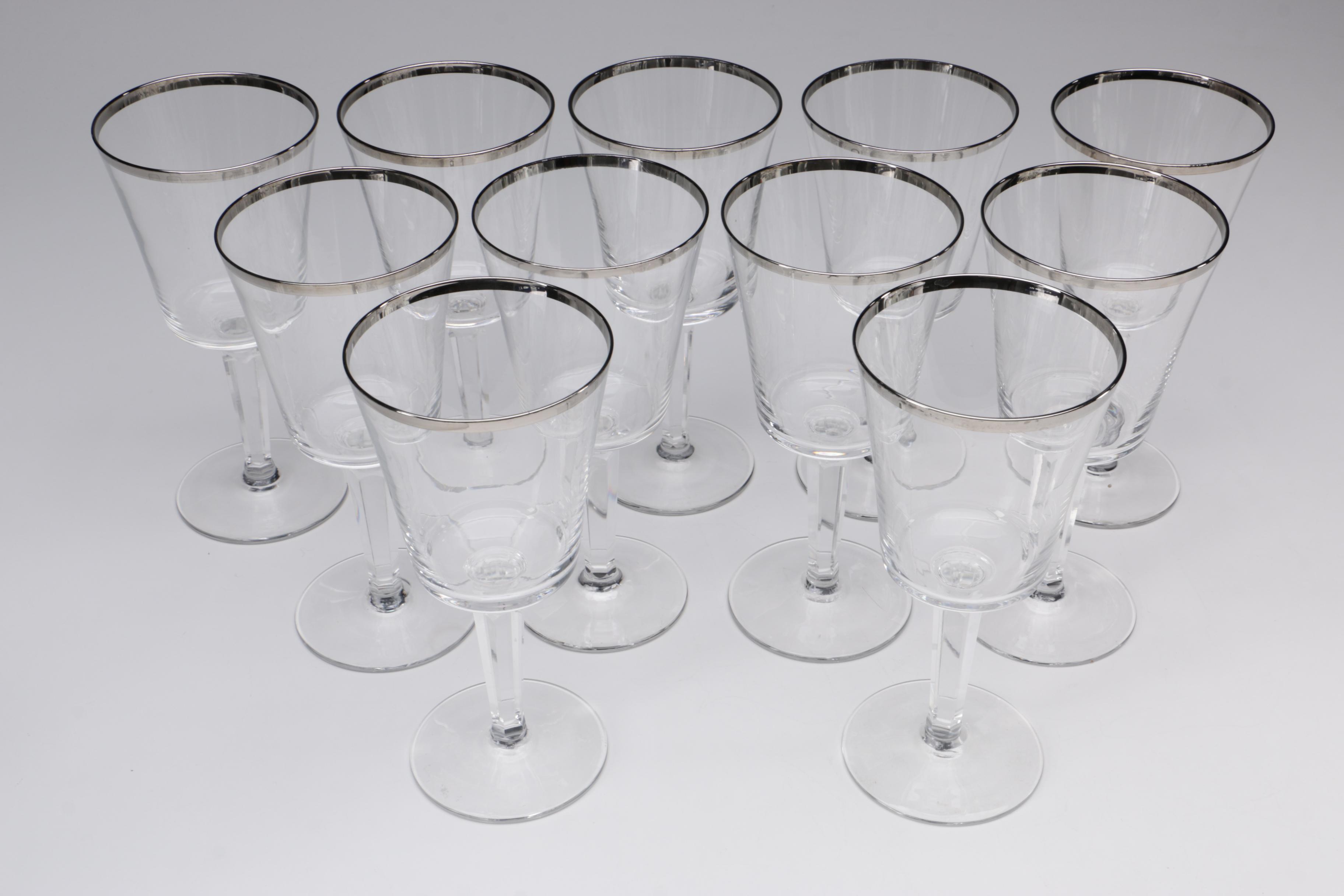 Silver-Rimmed Wine Glasses | EBTH