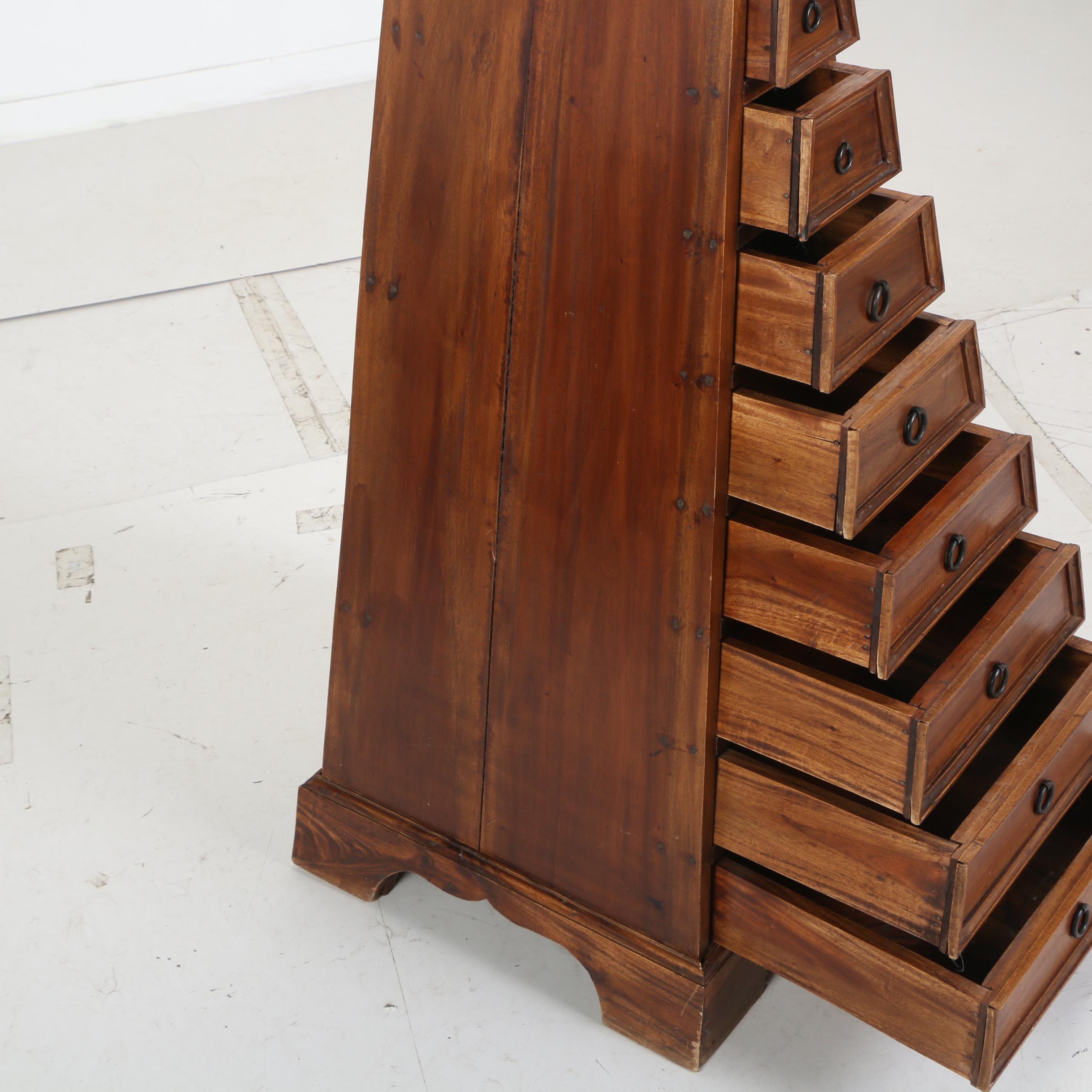 Contemporary Stained Hardwood Pyramid-Form Chest of Drawers | EBTH